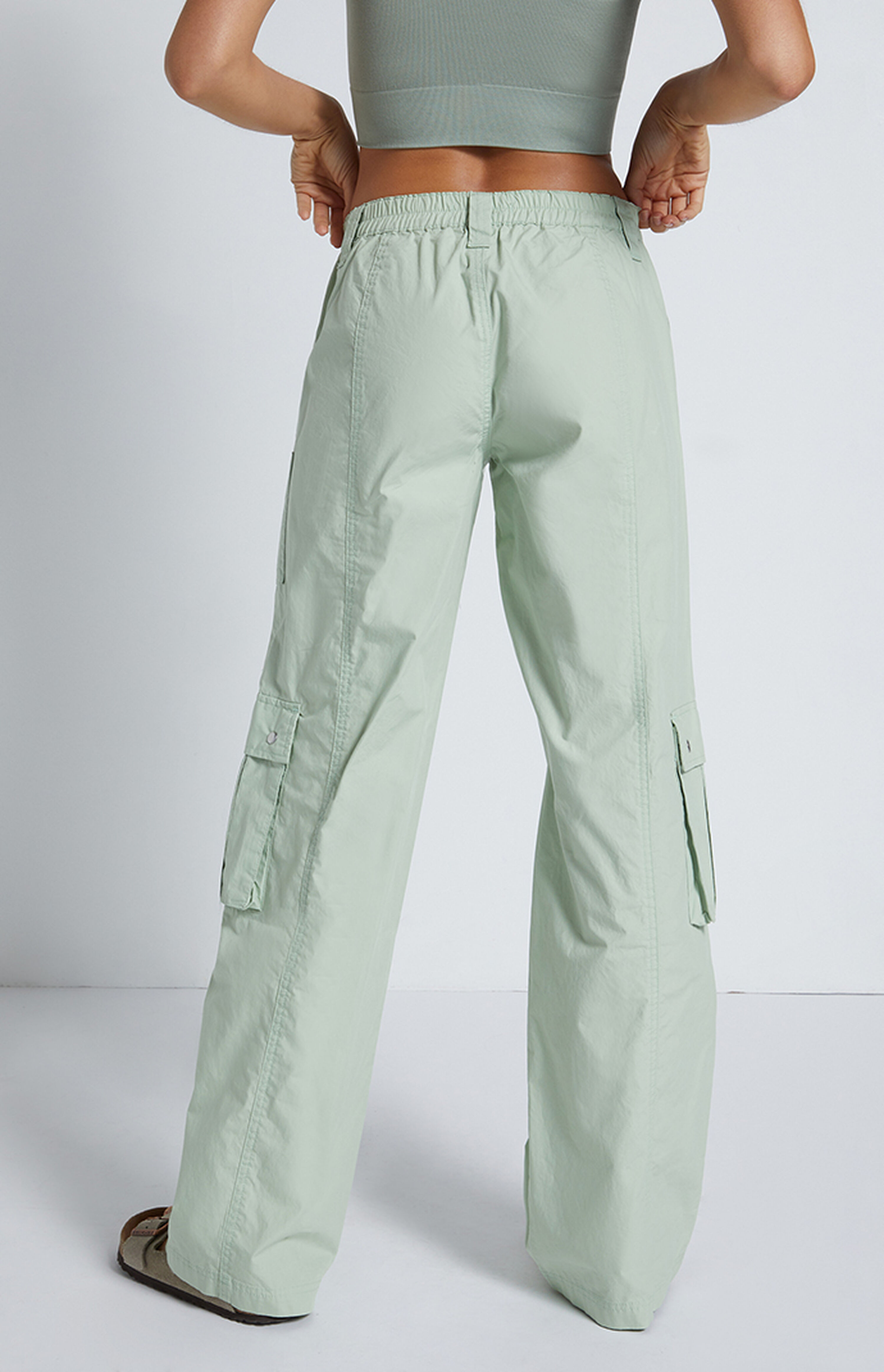 Pacsun Green Low Rise Puddle Pants | Pacsun