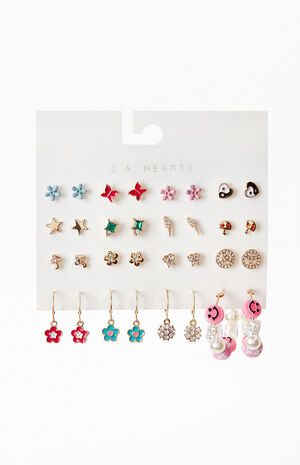 LA Hearts 16 Pack Color Pop Floral Earrings | Pacsun