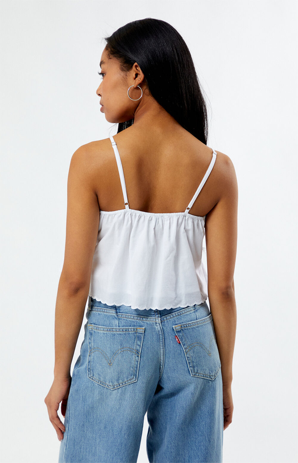 LA Hearts Embroidered Babydoll Cami Top | Pacsun
