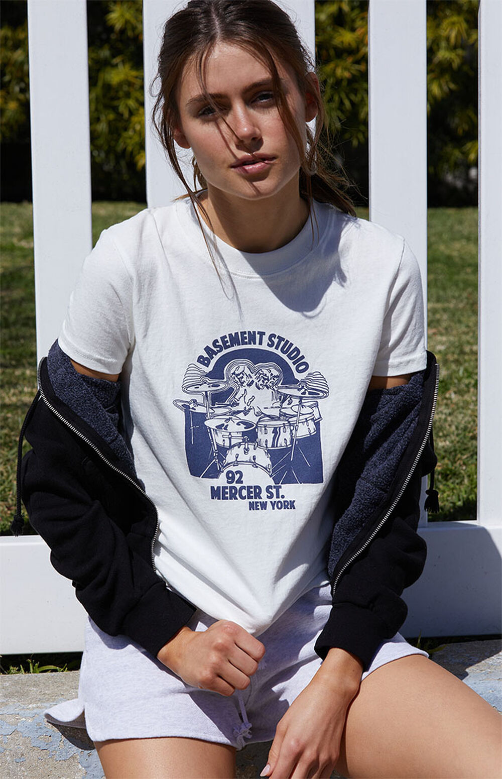 John Galt White Chloe Basement Studio T-Shirt | PacSun