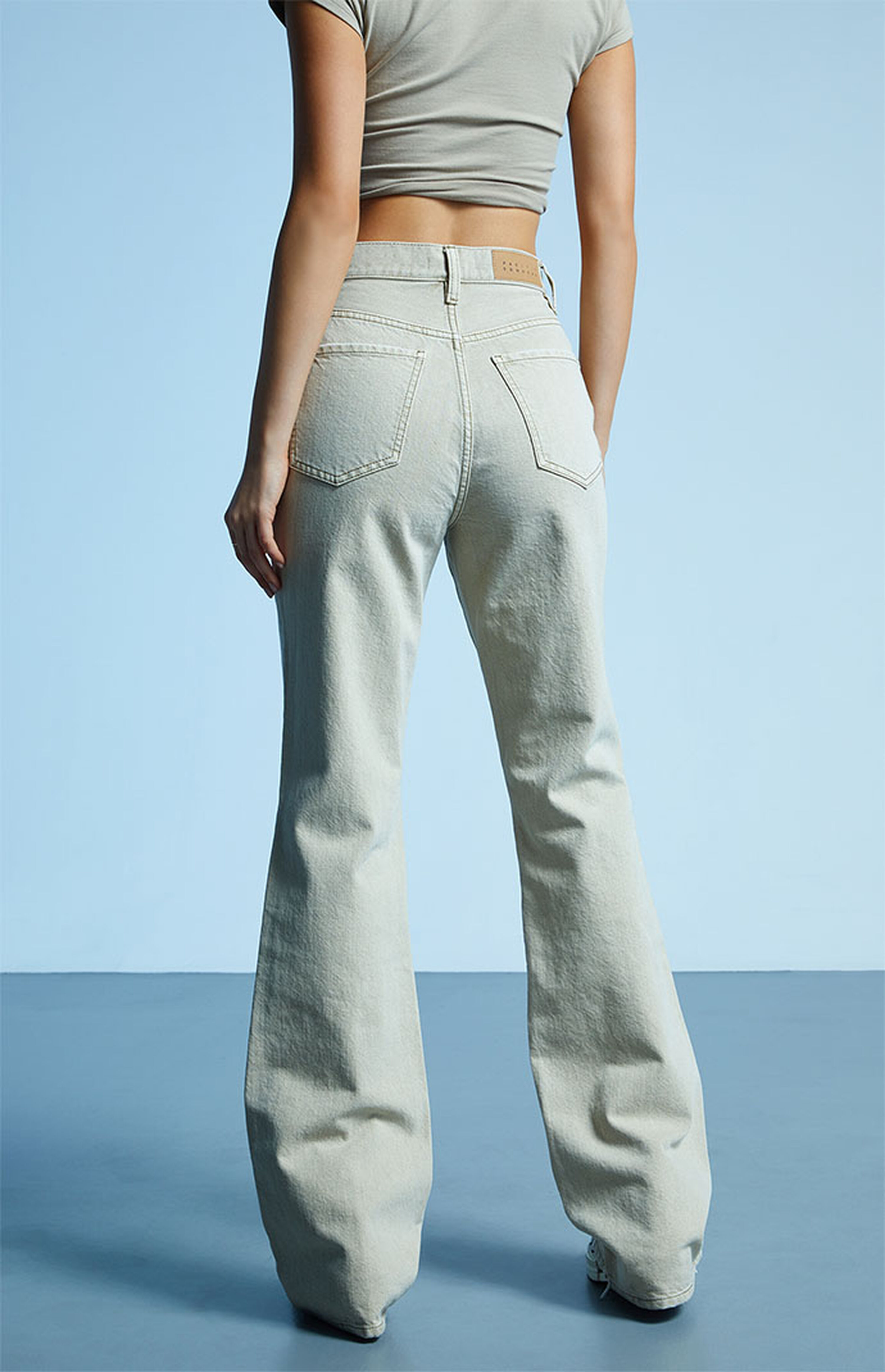 Pacsun Eco Beige High Waisted Bootcut Jeans | PacSun