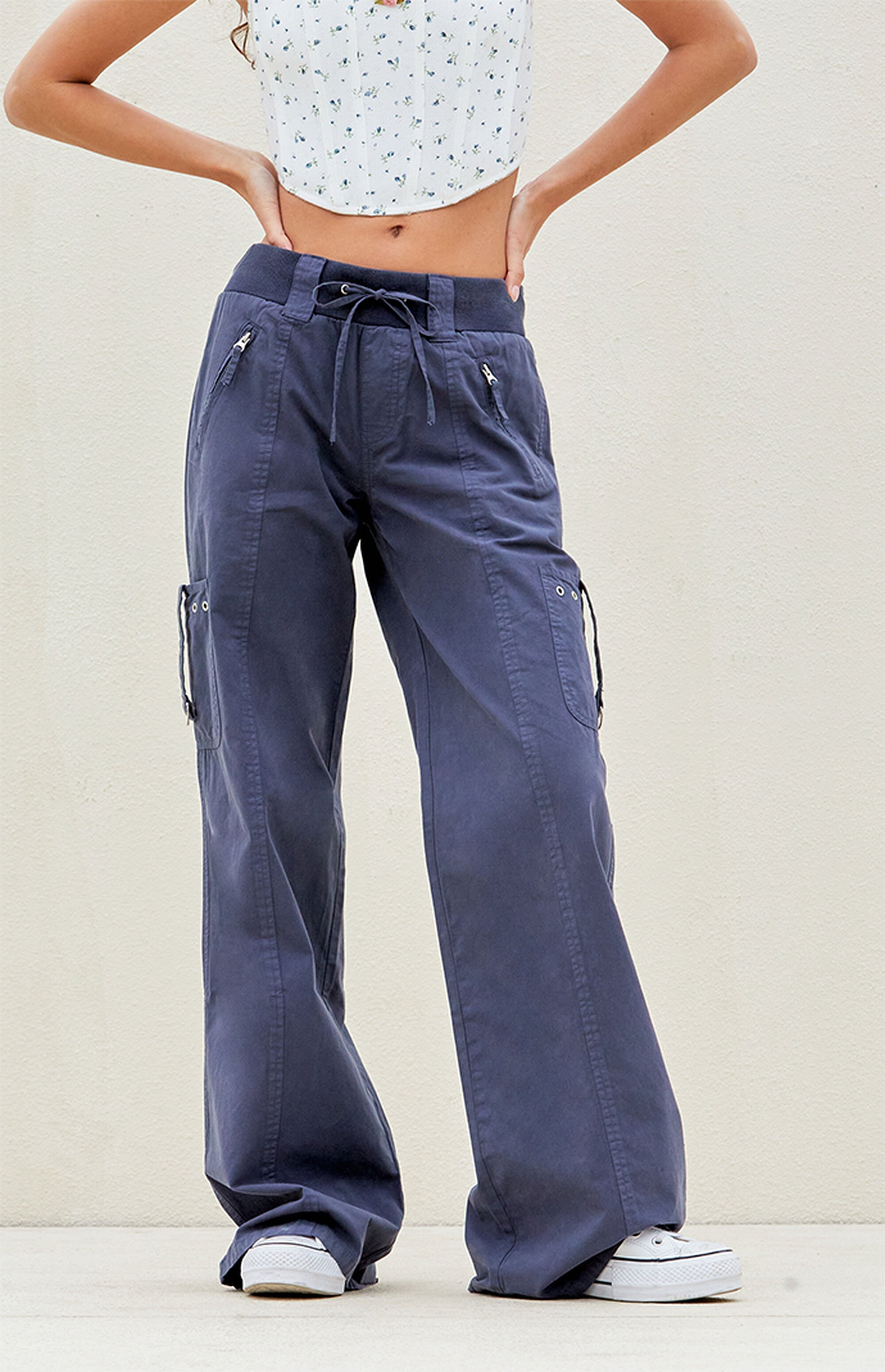Pacsun Navy Low Rise Baggy Flare Pants | PacSun