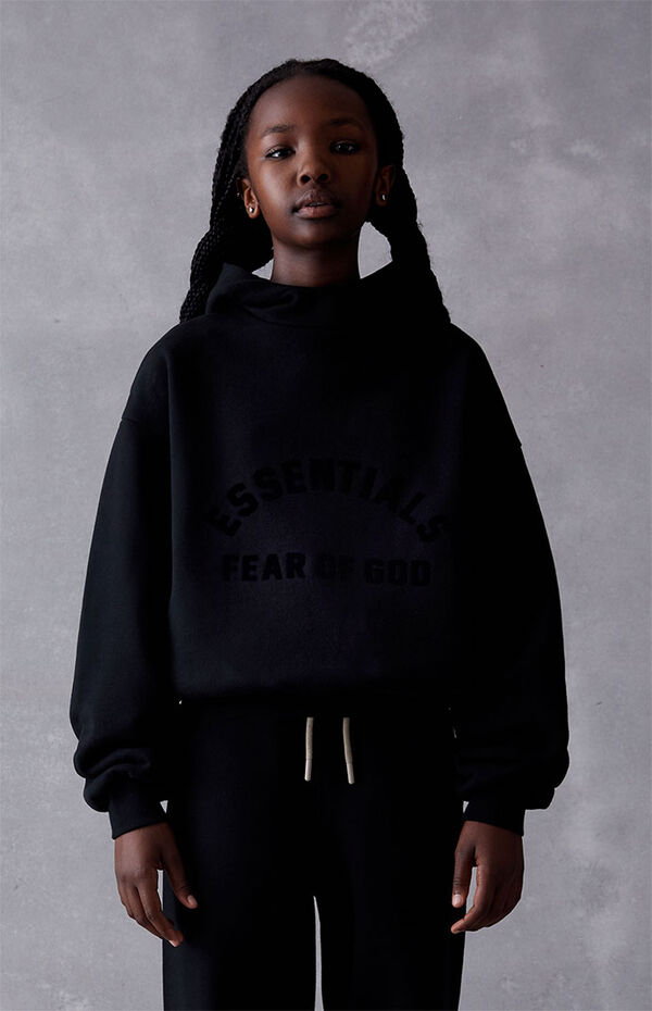 Kids Fear of God Essentials Jet Black Hoodie | PacSun