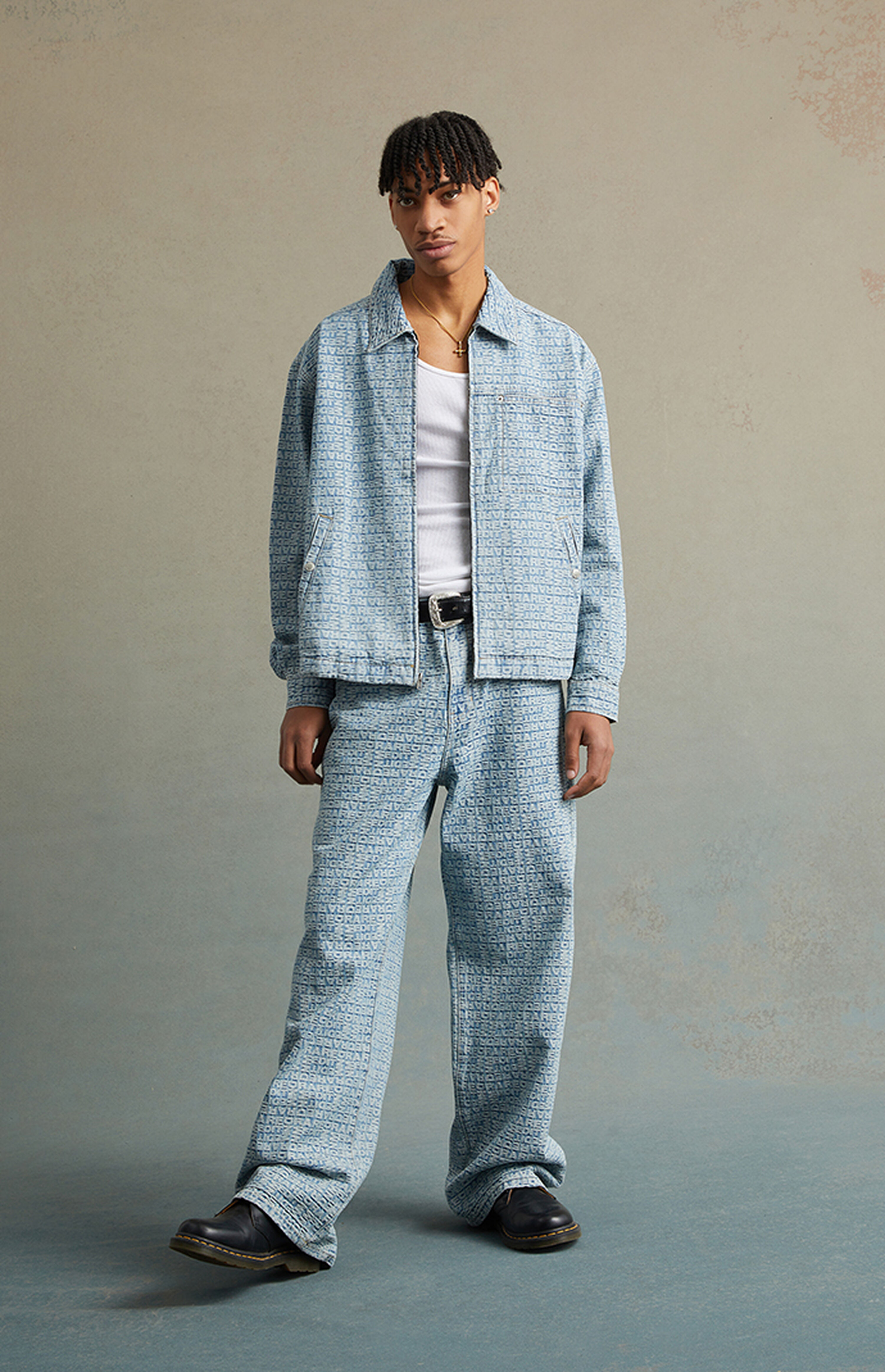 RARE DNM EDIT Jacquard Denim Gas Jacket | Pacsun