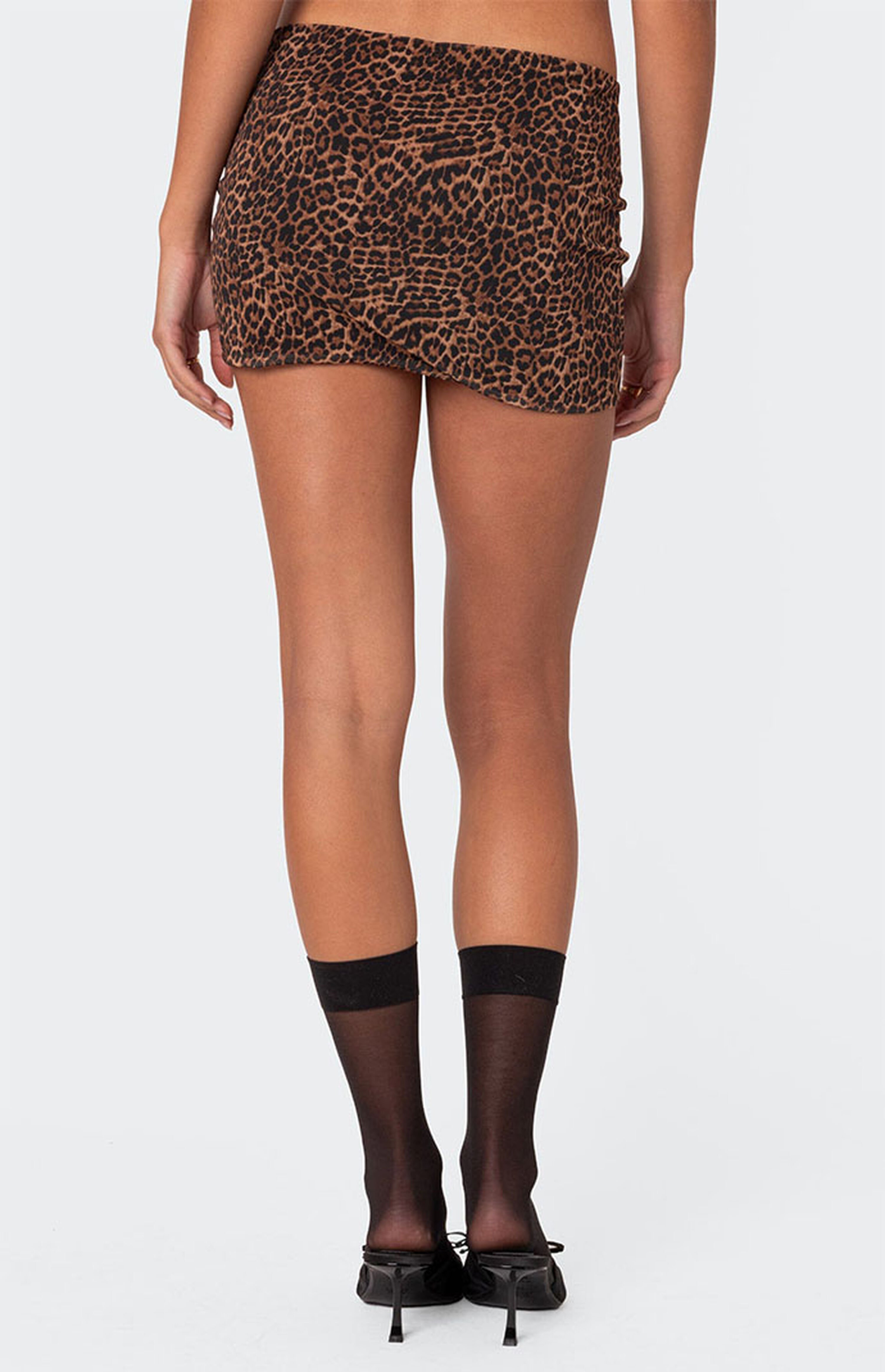 Edikted Edin Leopard Print Mesh Mini Skirt | PacSun