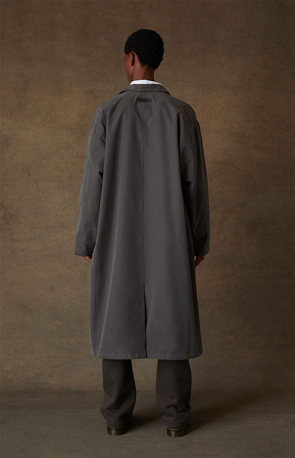 Fear of God Essentials Off Black Long Coat | PacSun