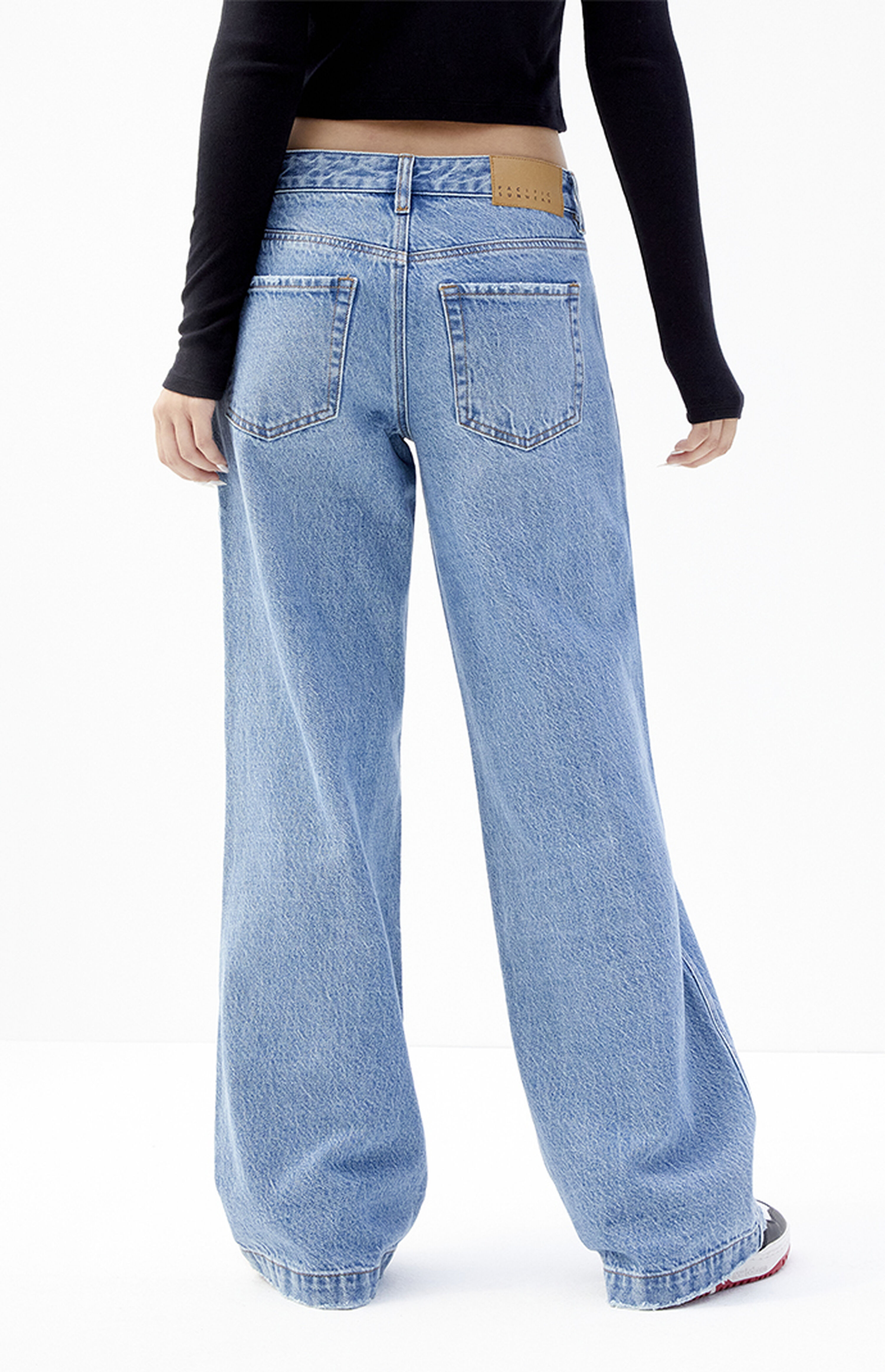 Pacsun Casey Medium Indigo Ripped Low Rise Baggy Jeans | PacSun