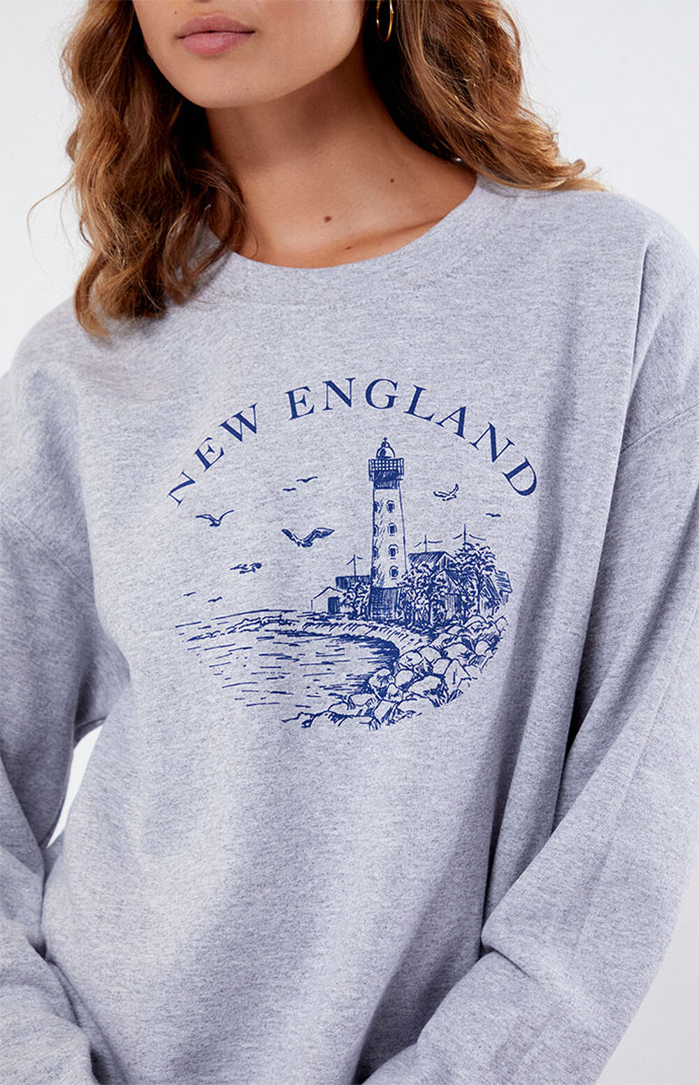 Golden Hour New England Lighthouse Crew Neck Sweatshirt | PacSun
