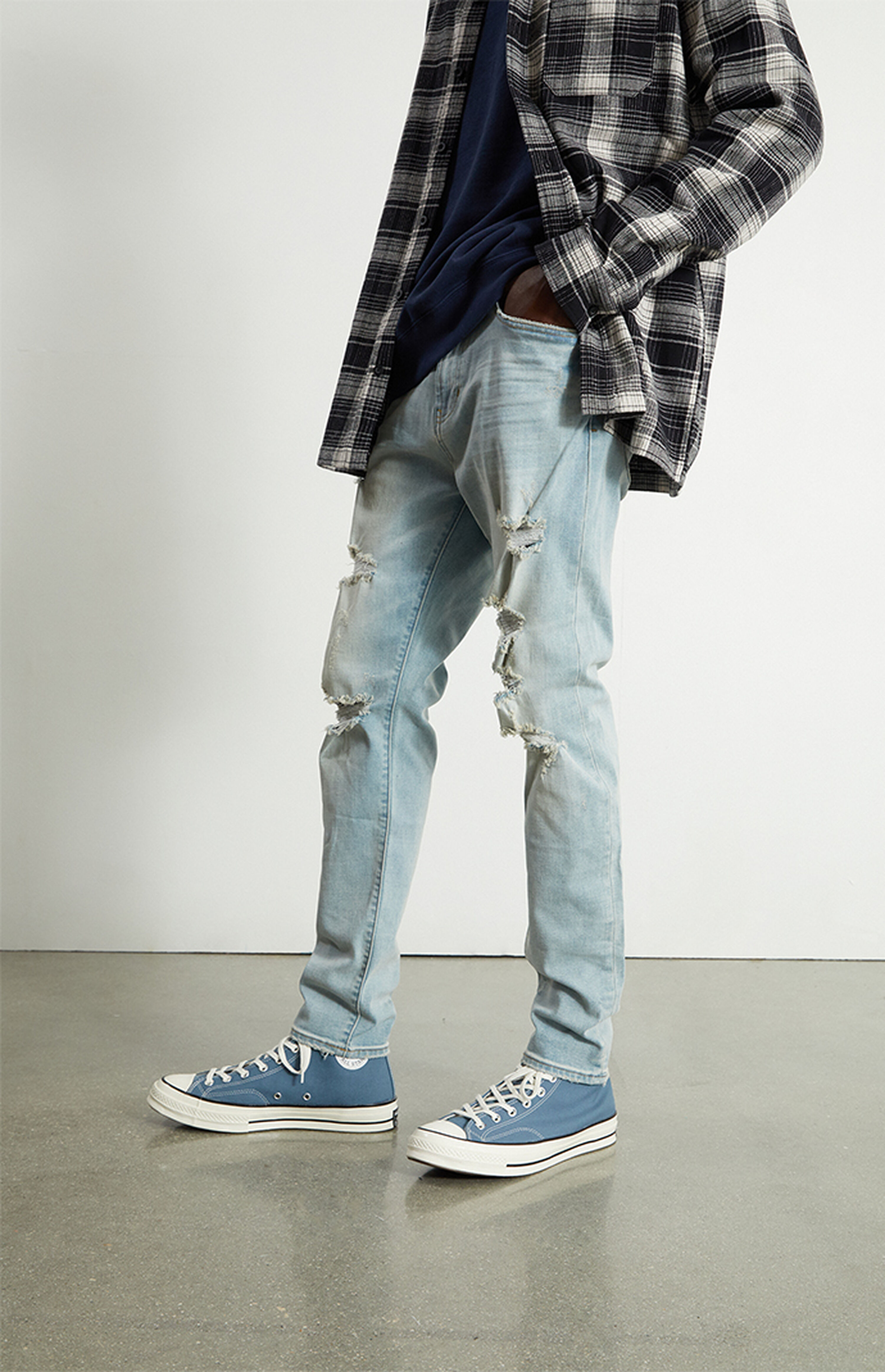 Pacsun Medium Ripped Slim Taper Jeans | PacSun