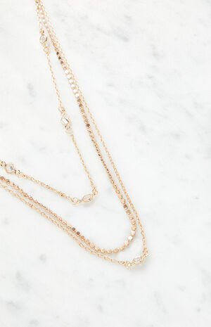 LA Hearts Gold Layered Gem Necklace | PacSun