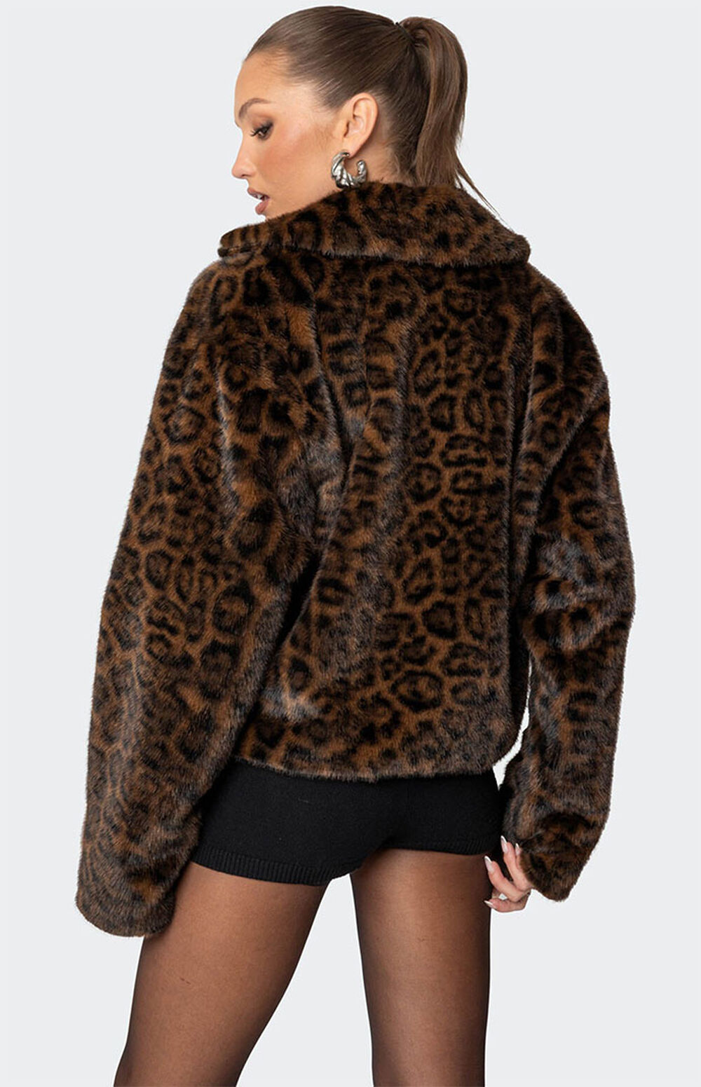 Edikted Lady Leopard Faux Fur Jacket | Pacsun