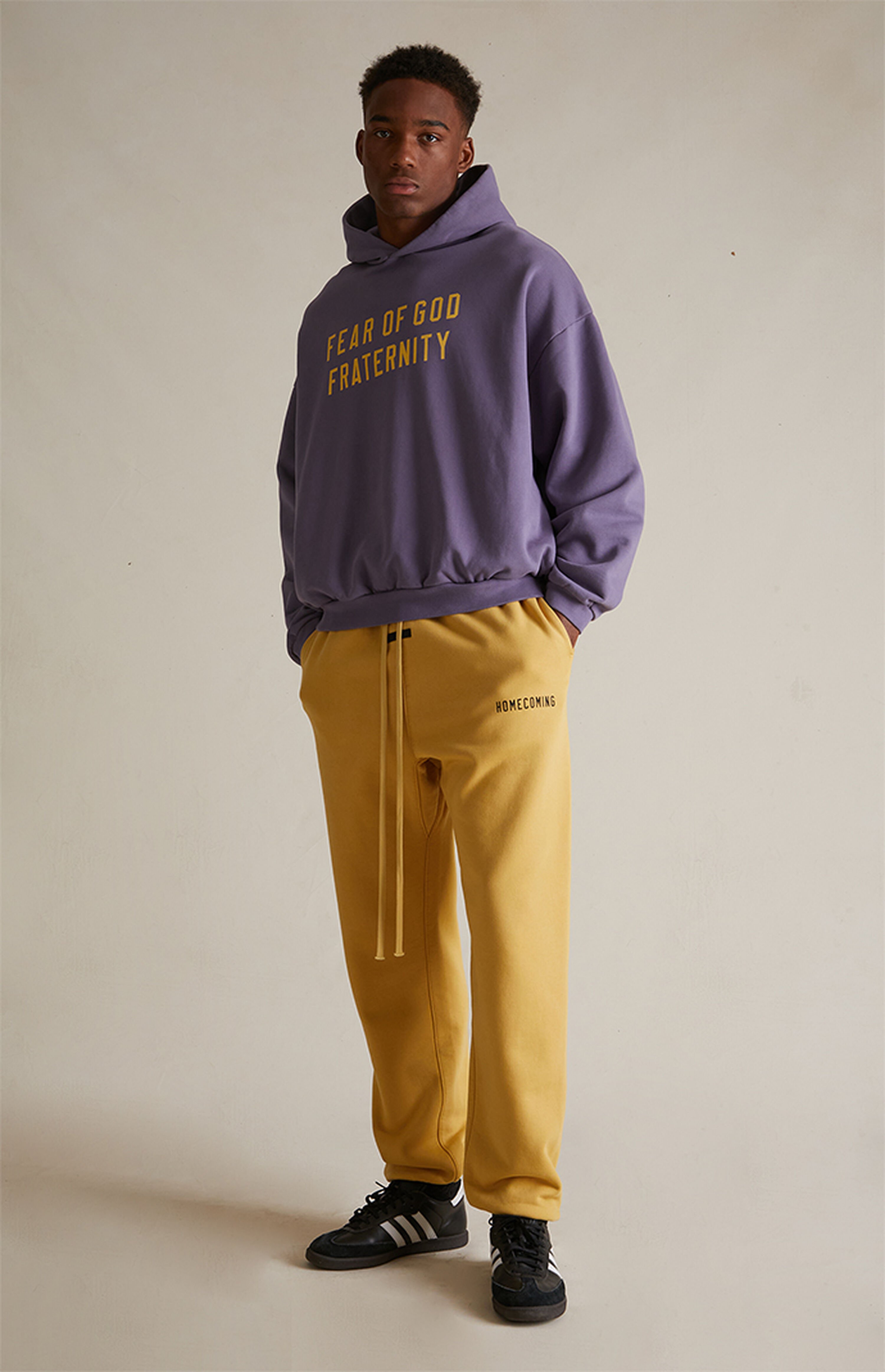 Fear of God Essentials Lavender Heavy Fleece Hoodie | Pacsun
