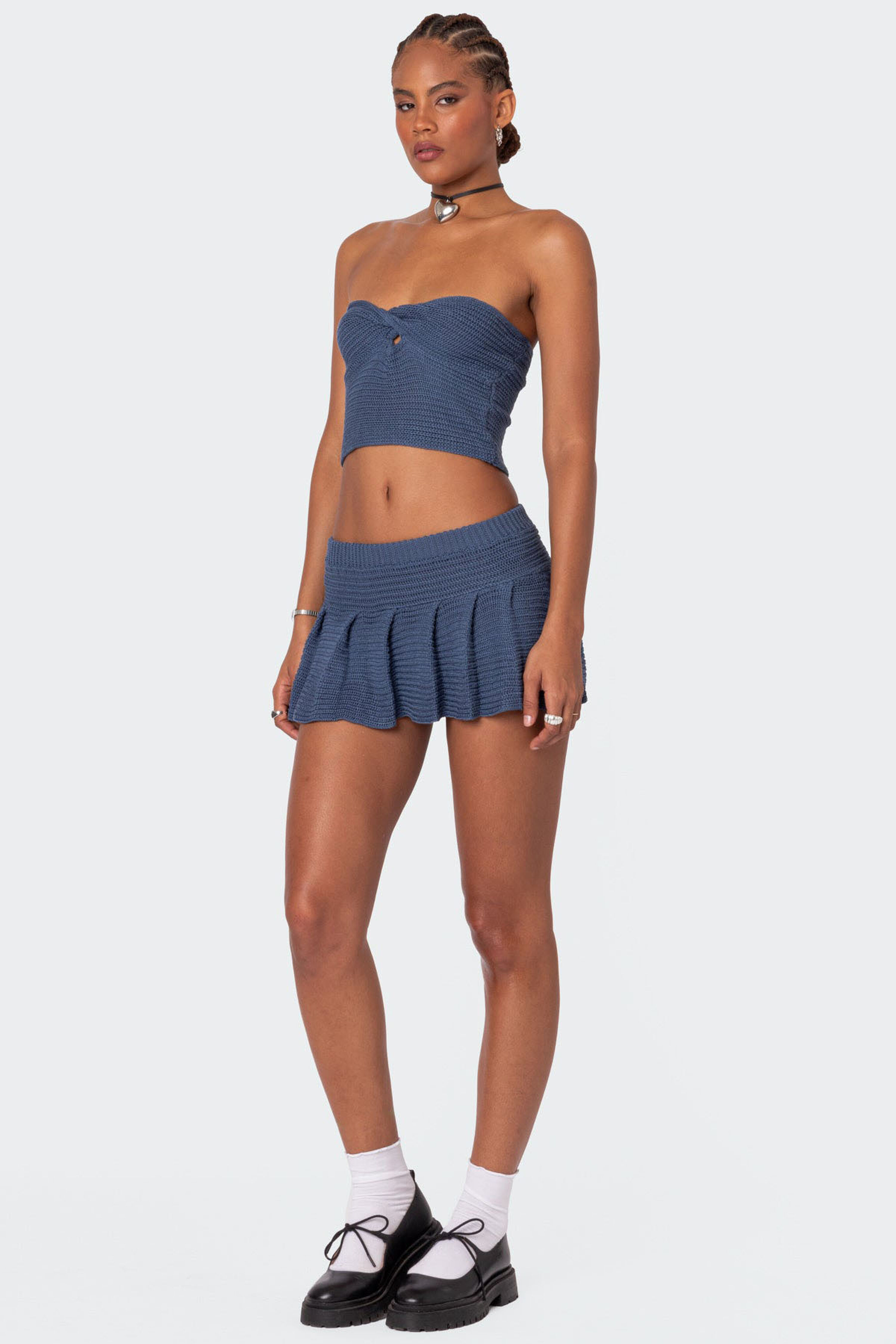 Edikted Kiera Twist Front Knit Tube Top | Pacsun