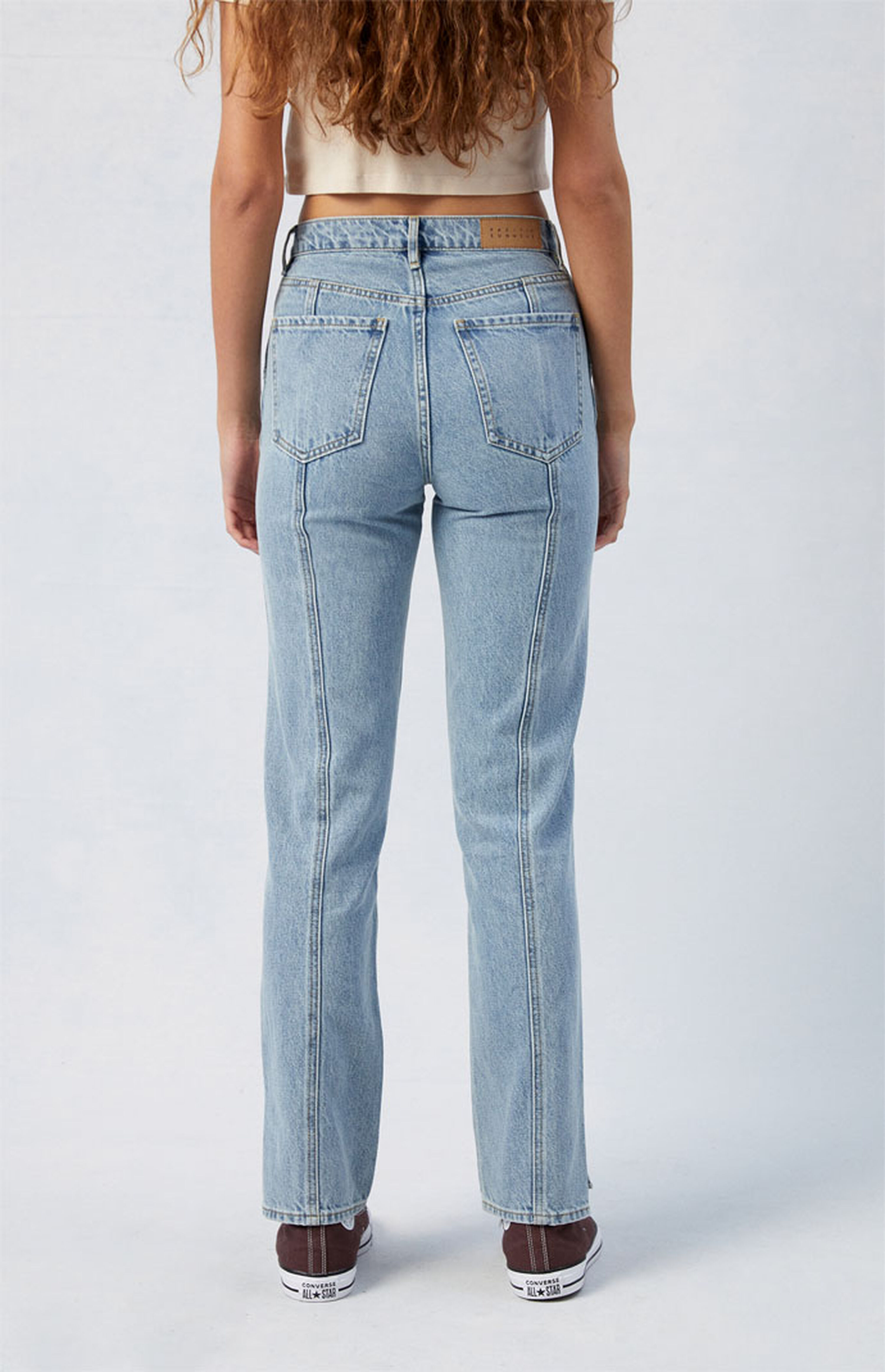 Pacsun Light Indigo Seamed Dad Jeans | Pacsun