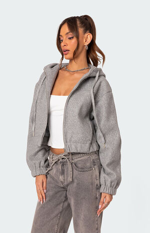 Edikted Hooded Texture Bomber Jacket | PacSun