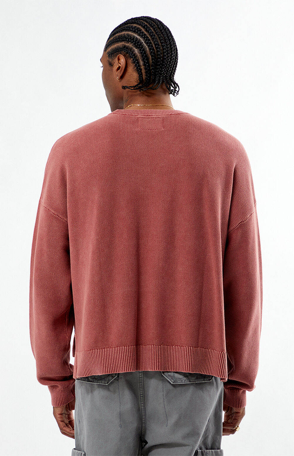 Pacsun Red Textured Crew Neck Sweater | PacSun