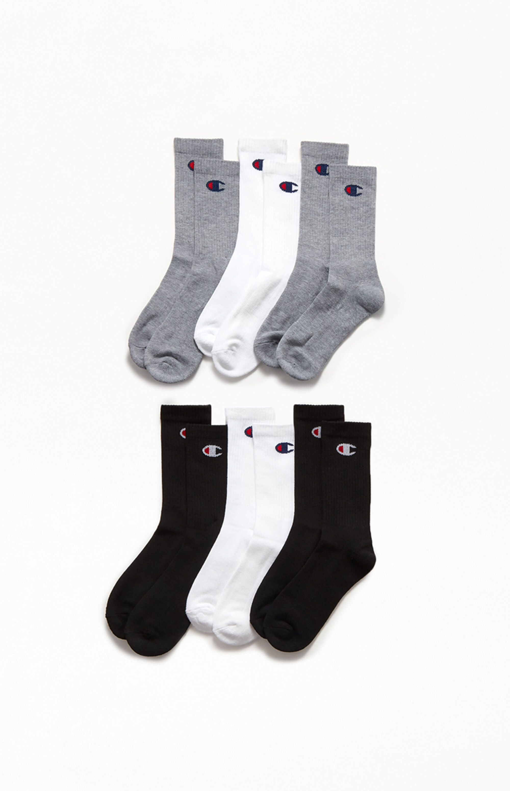 Champion 6 Pack Logo Crew Socks | PacSun