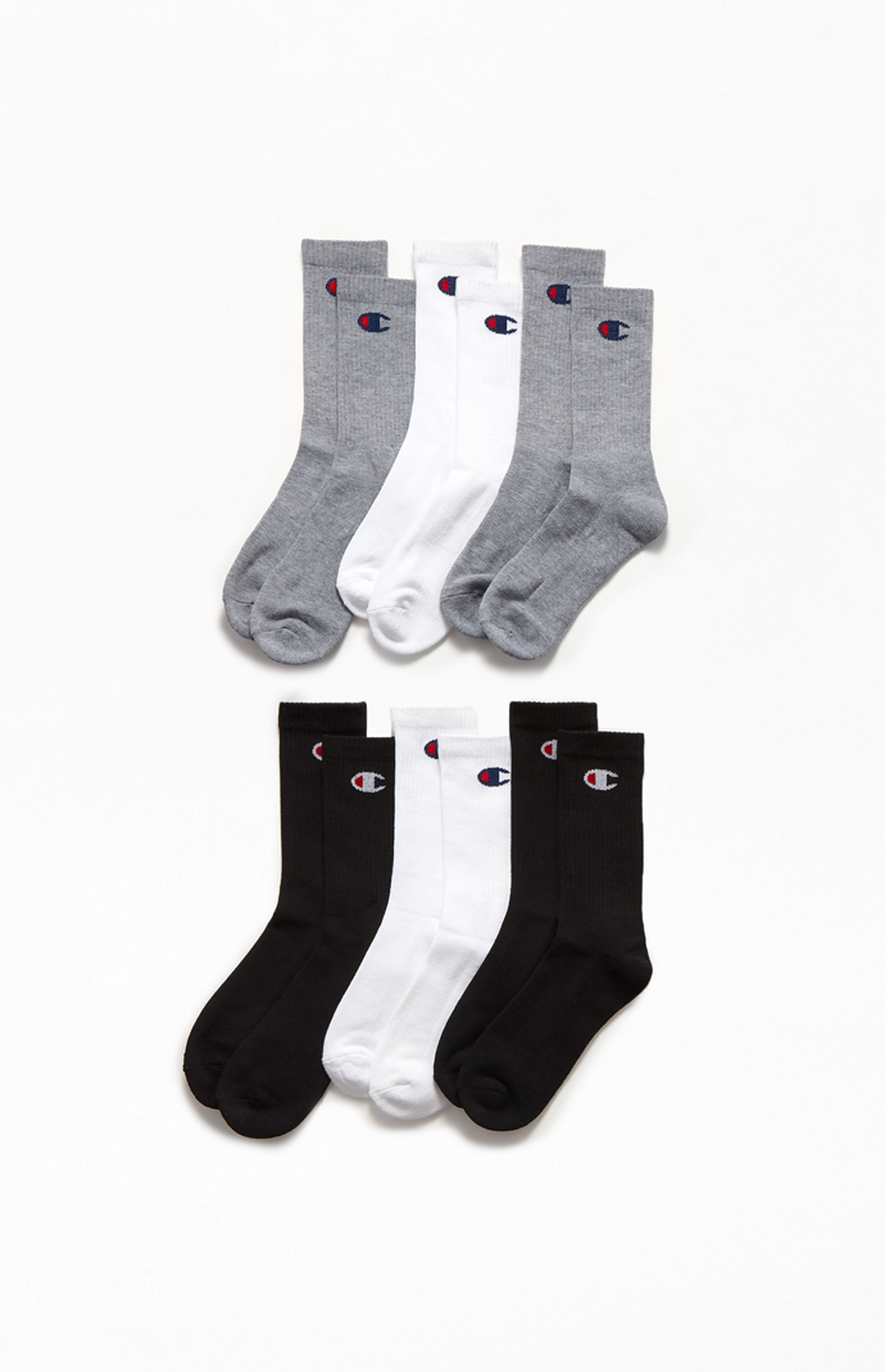 Champion 6 Pack Logo Crew Socks | PacSun