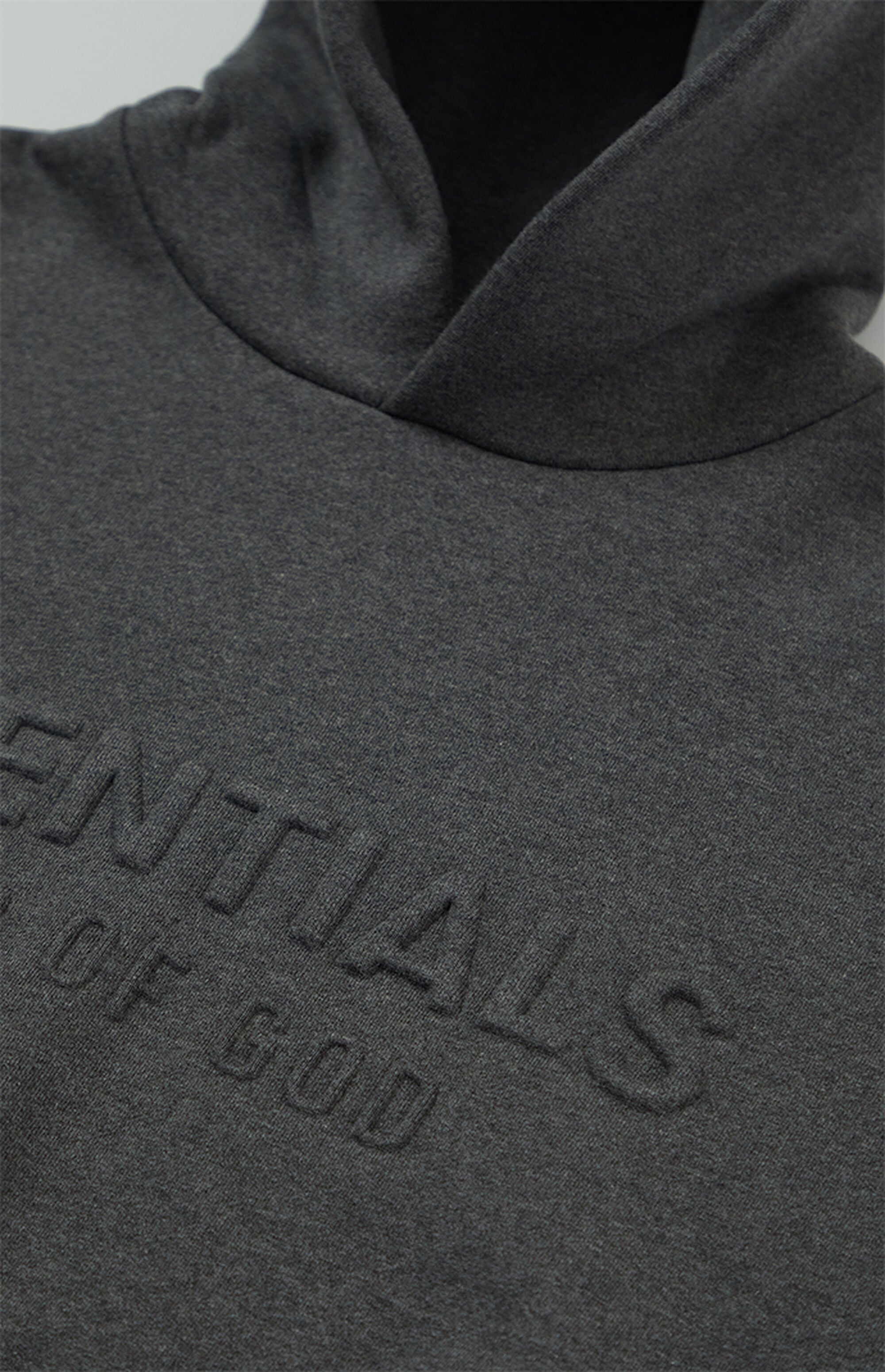 Fear of God ESSENTIALS Charcoal Heather Embossed Classic Hoodie | Pacsun