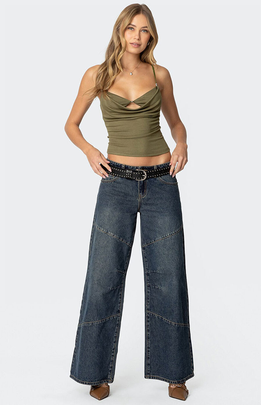 Edikted Layered Bra Cowl Neck Top | Pacsun