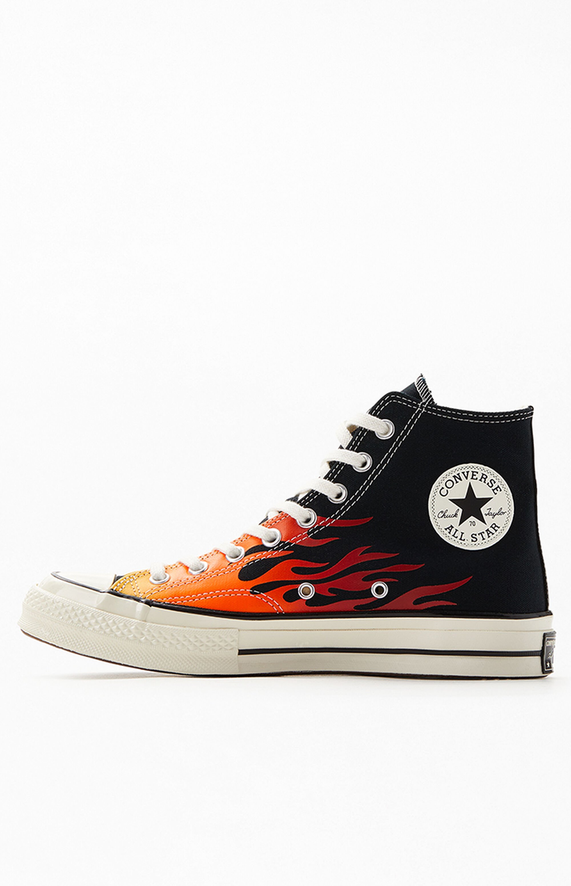 Converse Black Chuck 70 Flame Print High Top Shoes | PacSun