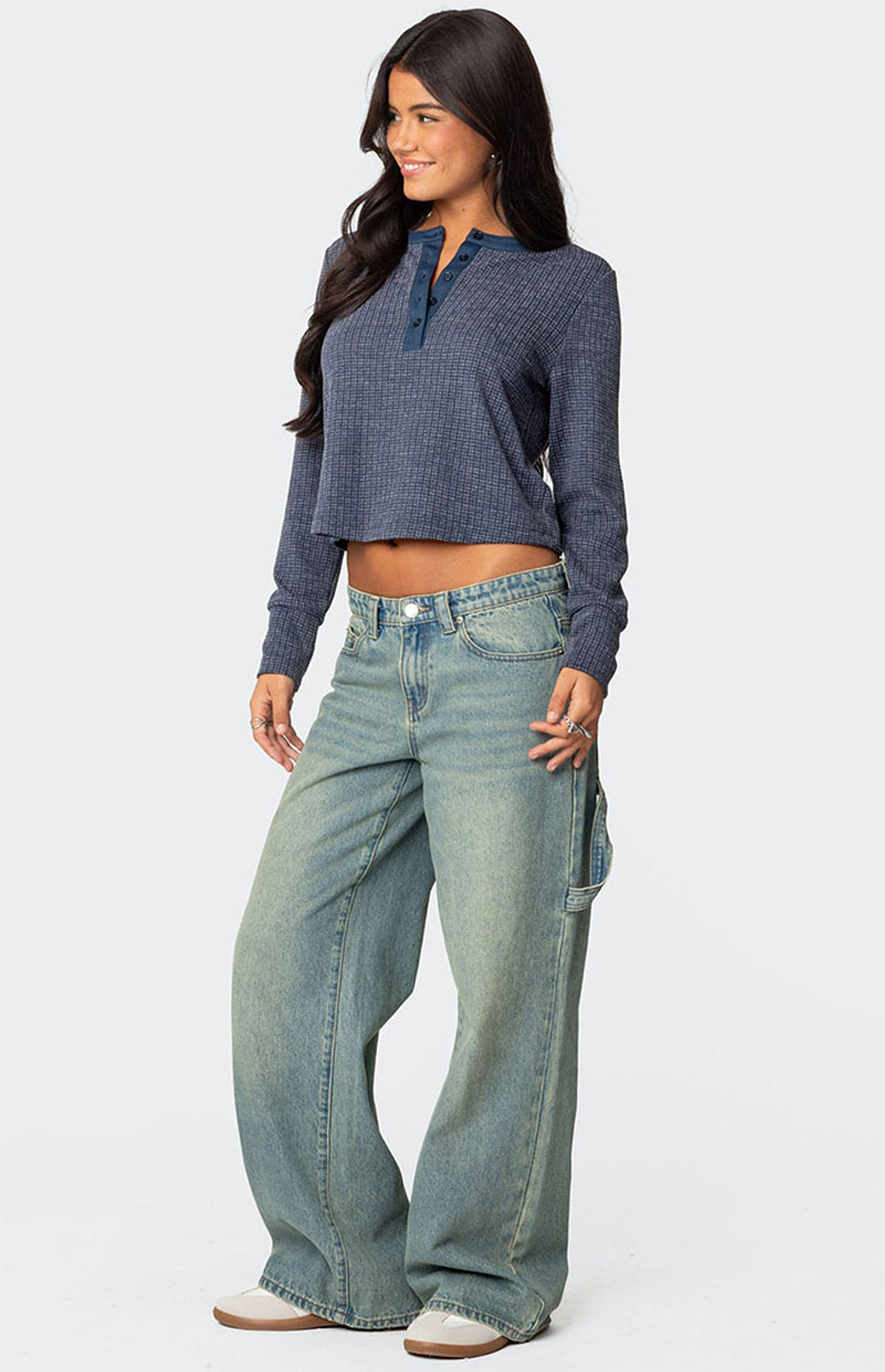 Edikted Ruth Henley Waffle Top | PacSun