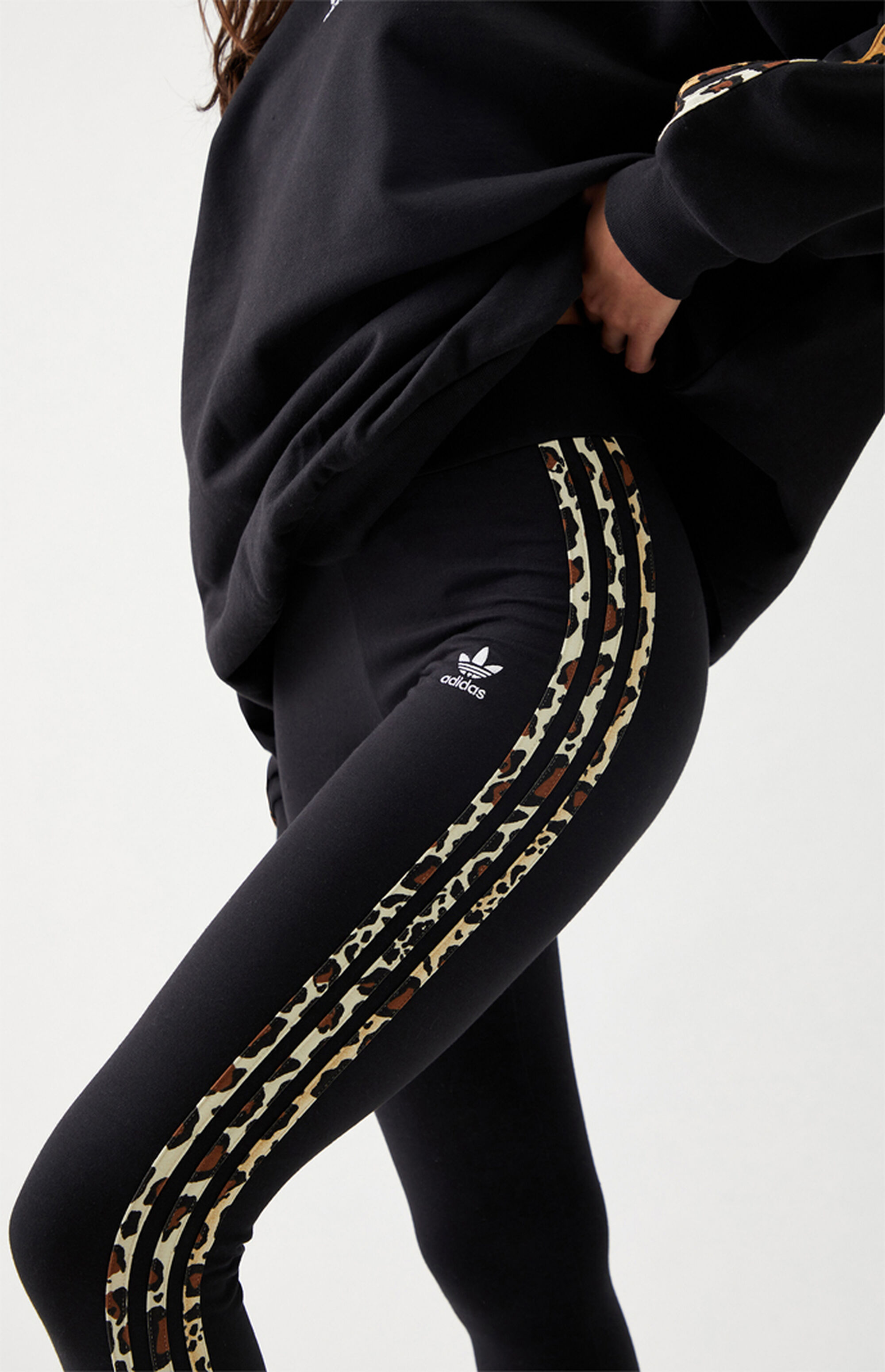 adidas Leopard 3-Stripes Leggings | PacSun