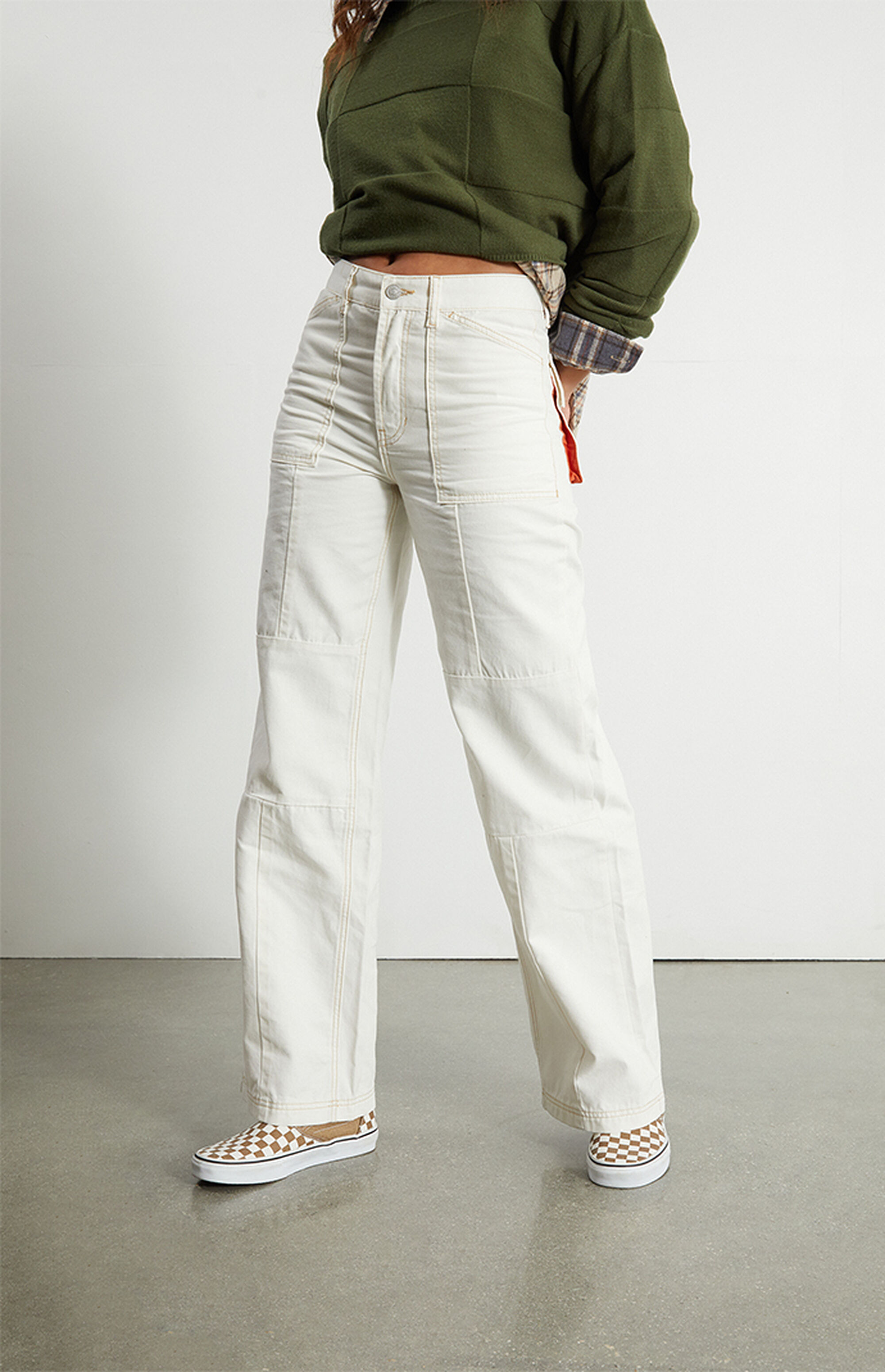 Pacsun Off White Extreme Baggy Cargo Pants | PacSun