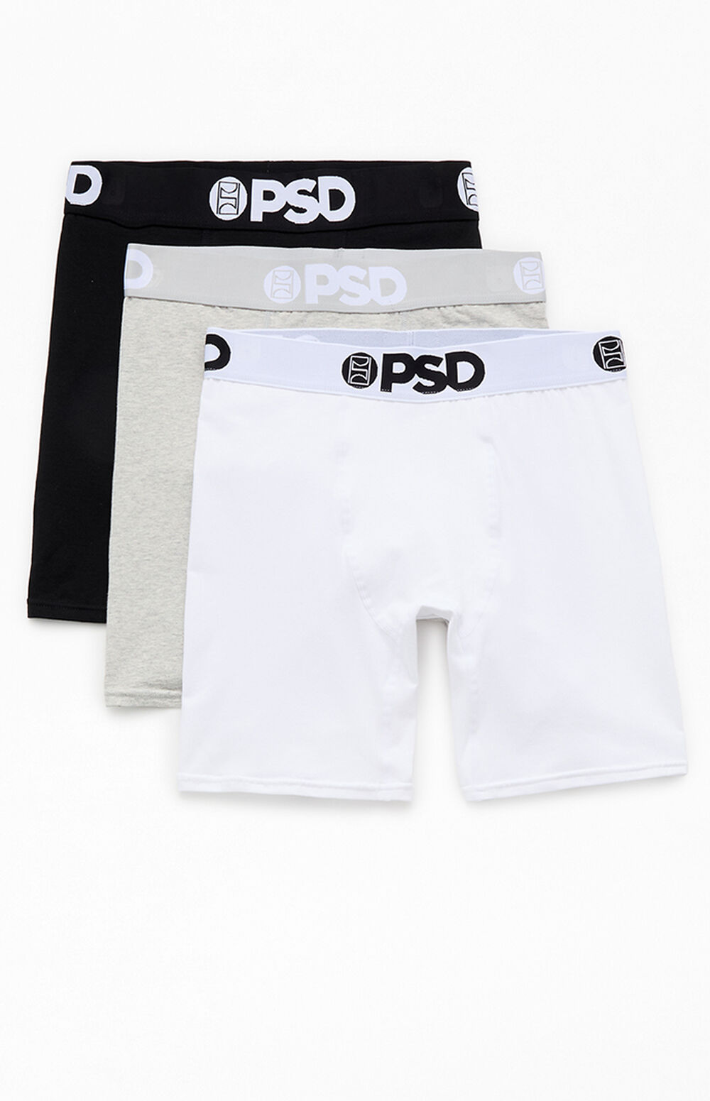 PSD Underwear 3 Pack Solid Color Boxer Briefs | PacSun