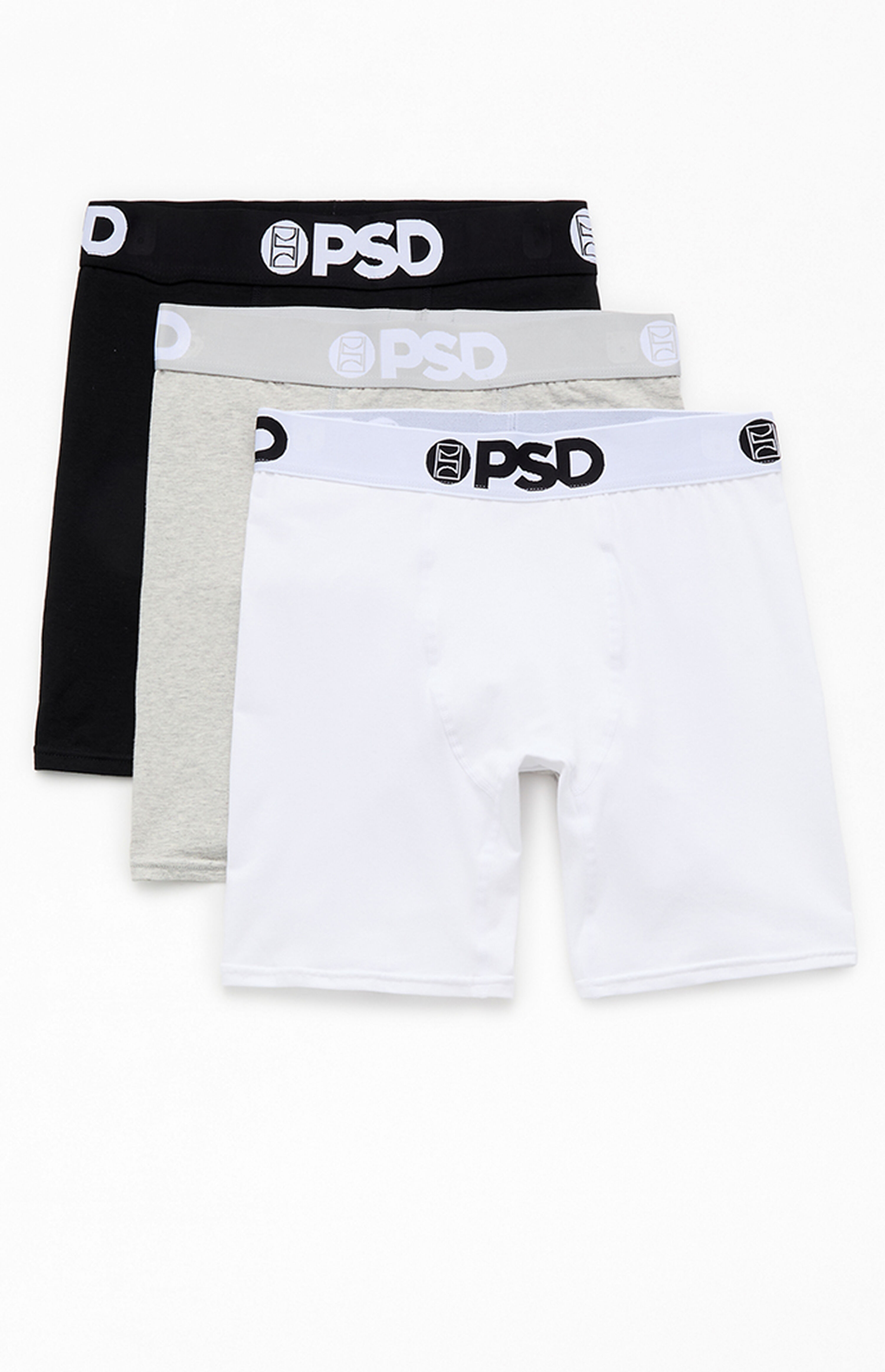 PSD Underwear 3 Pack Solid Color Boxer Briefs | Pacsun