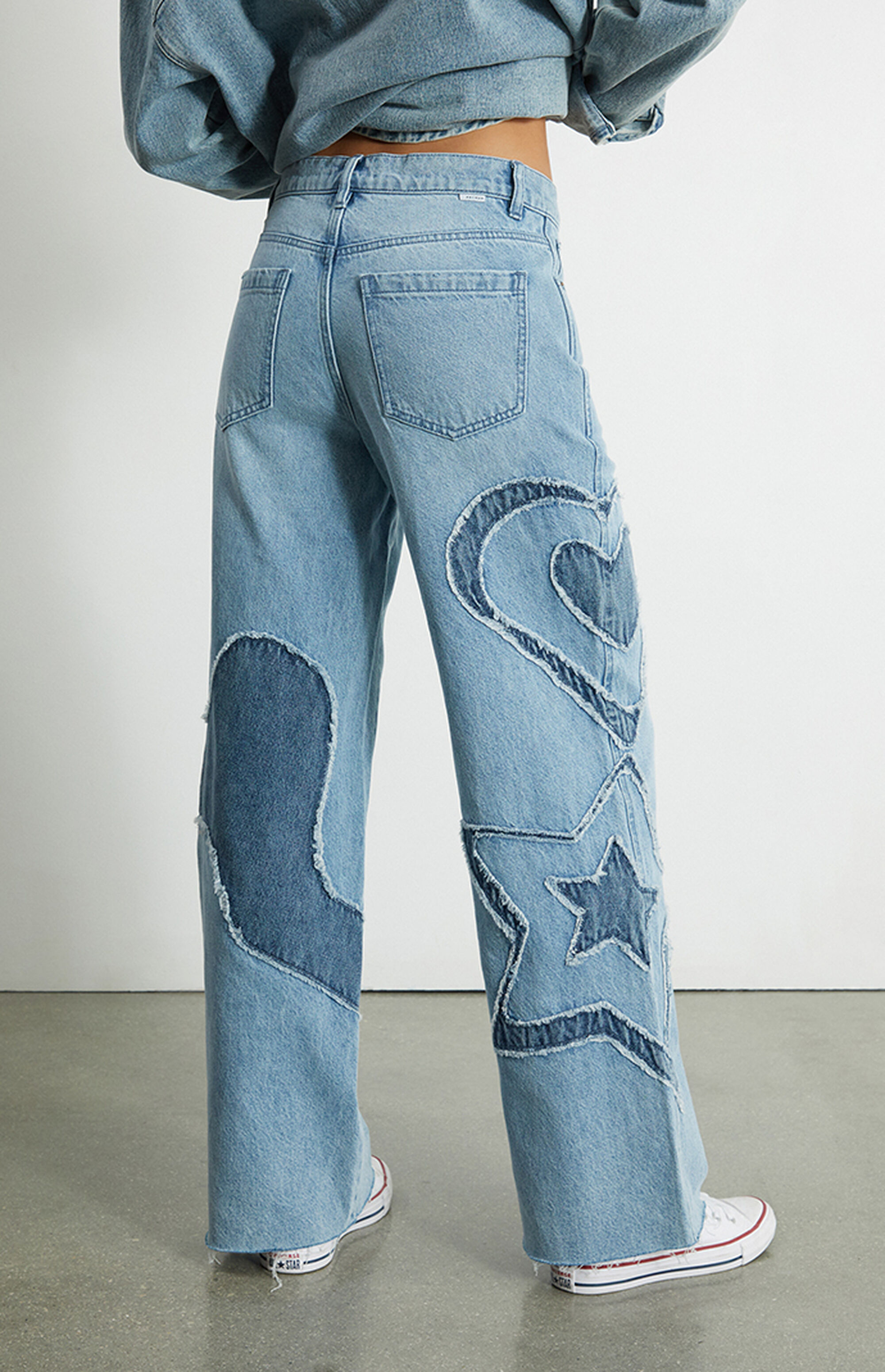 Pacsun Eco Light Blue Patchwork '90s Baggy Jeans | PacSun