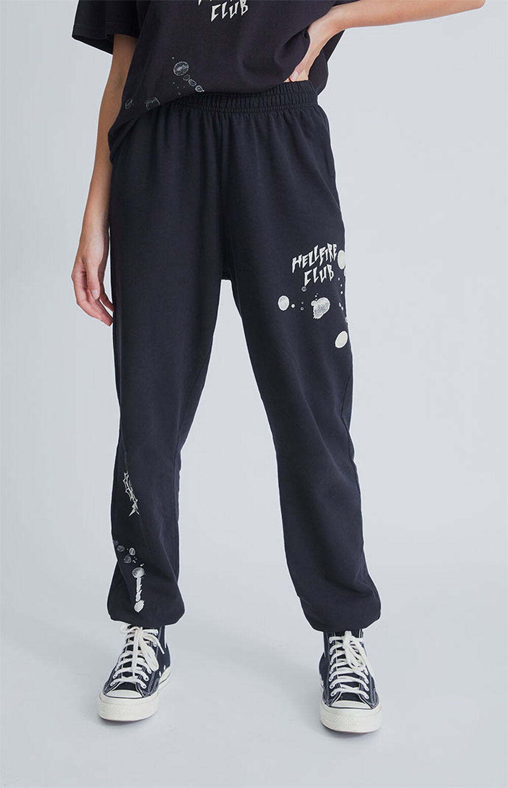Stranger Things Black Hellfire Club Sweatpants | Pacsun