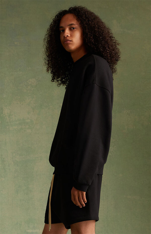 Fear of God ESSENTIALS Jet Black Crew Neck Sweatshirt | Pacsun