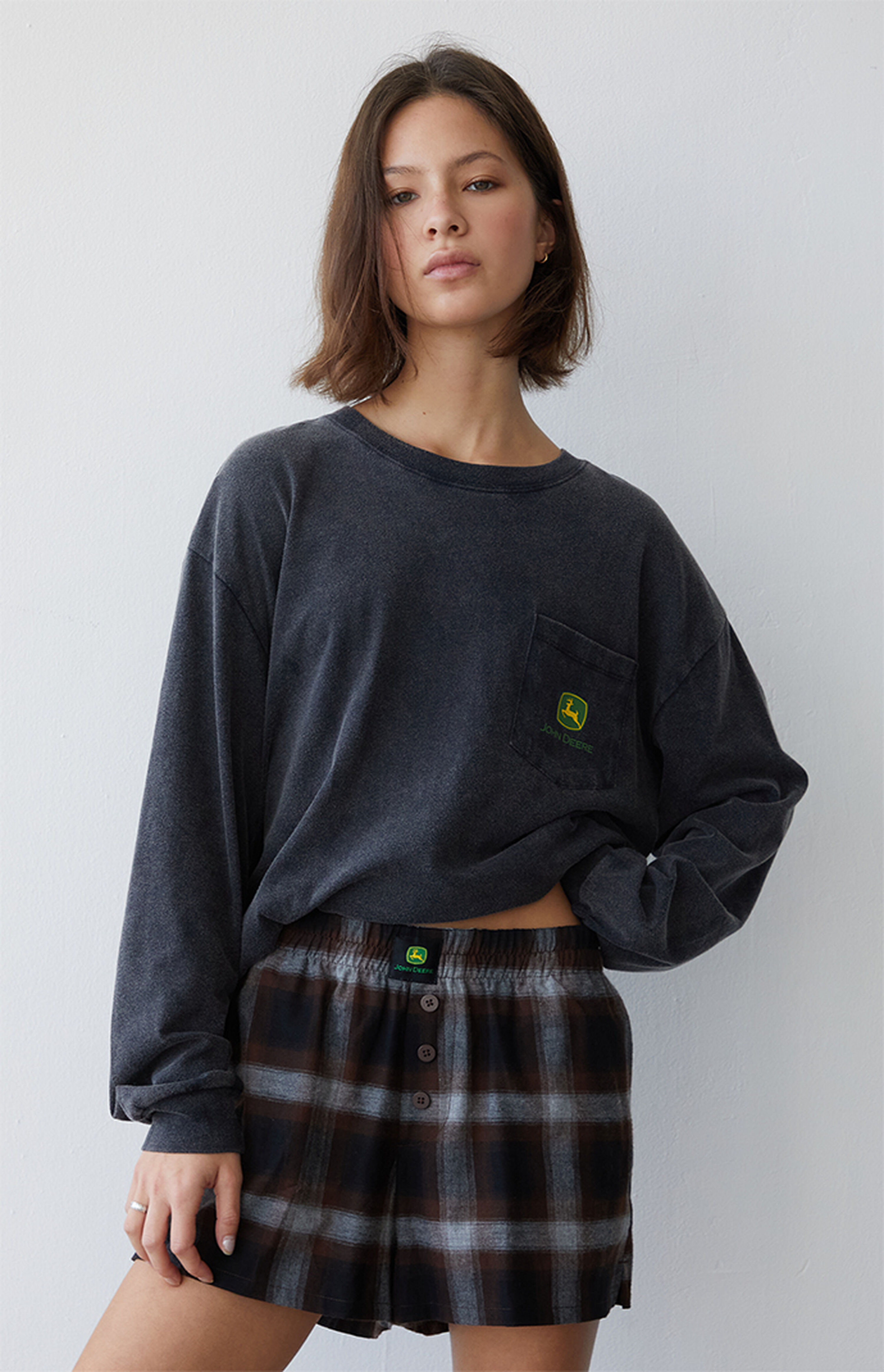 JOHN DEERE Plaid Low Rise Boxer Shorts | PacSun