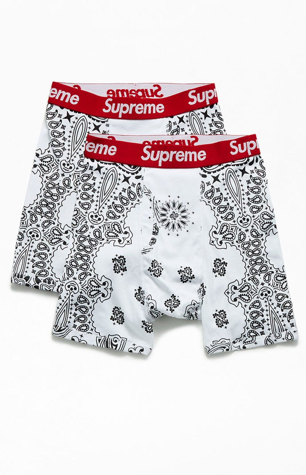 Supreme x Hanes 2 Pack Bandana Boxer Briefs | PacSun