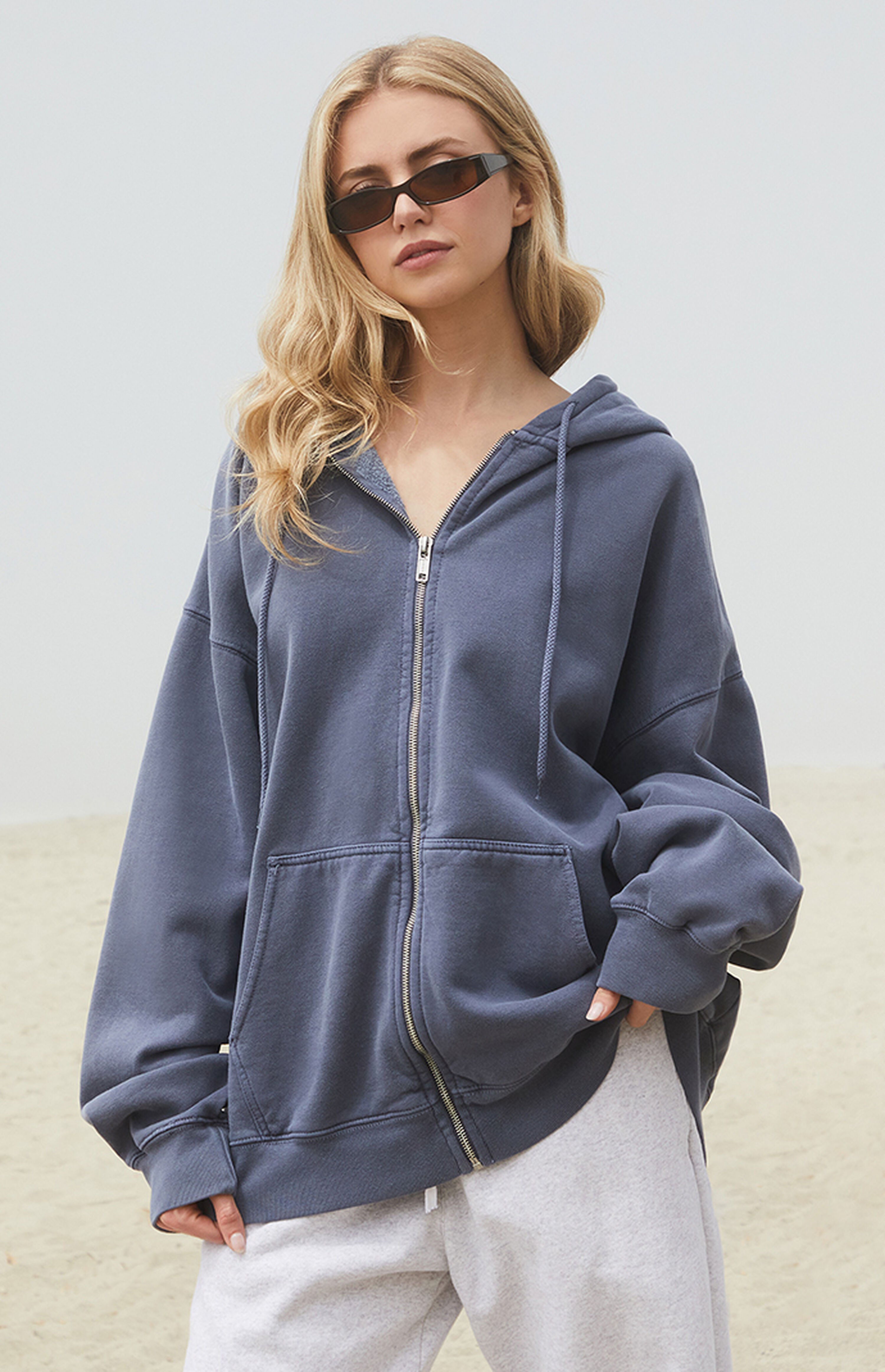 John Galt Christy Full Zip Oversized Hoodie | Pacsun