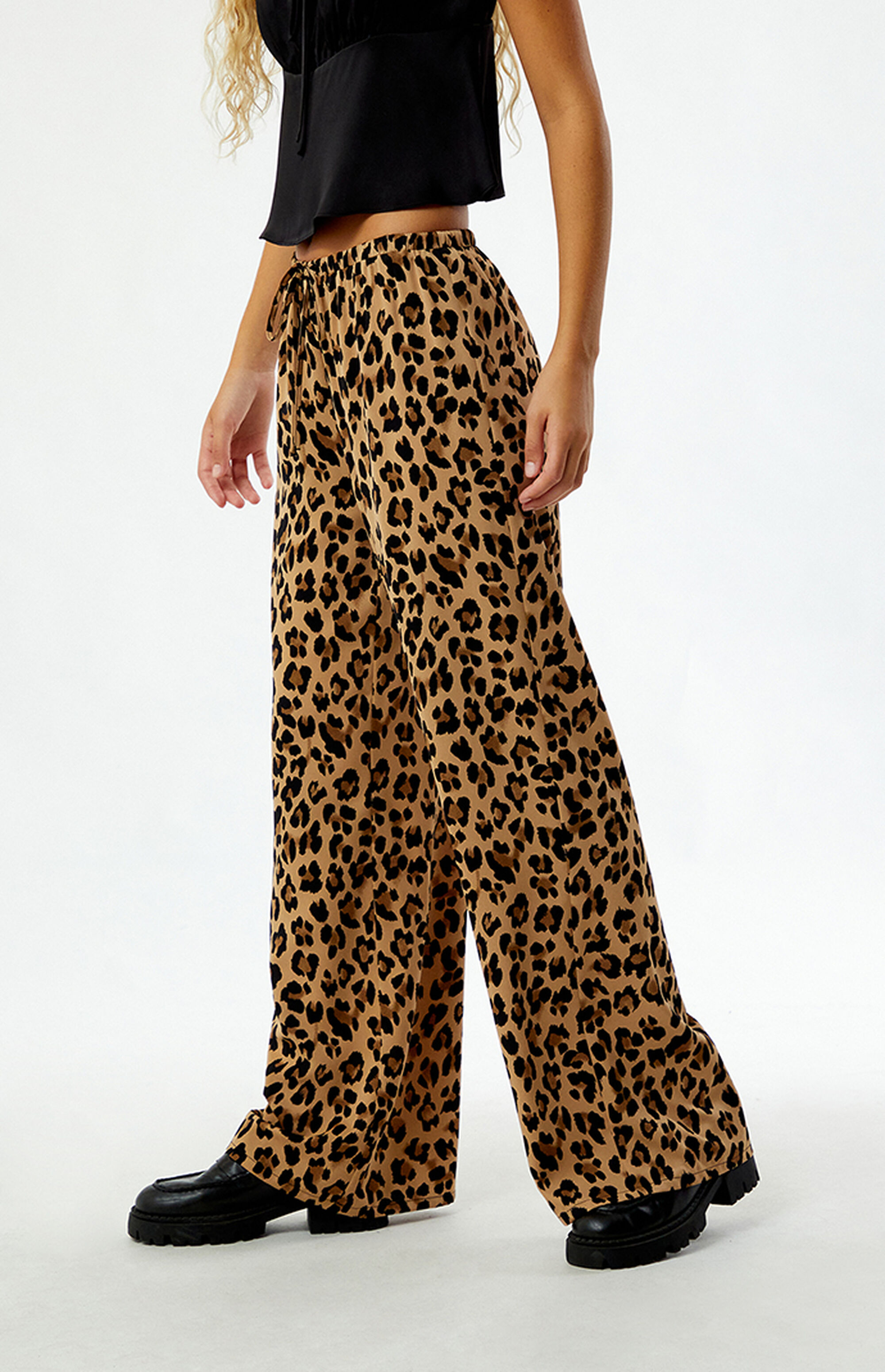 Pacsun Leopard Pull-On Wide Leg Pants | Pacsun