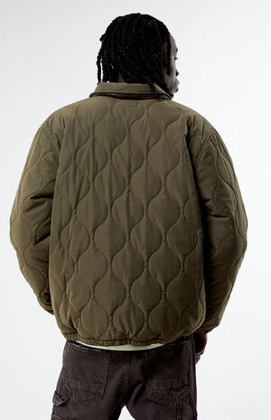 Pacsun Olive Quilted Coach Jacket | PacSun