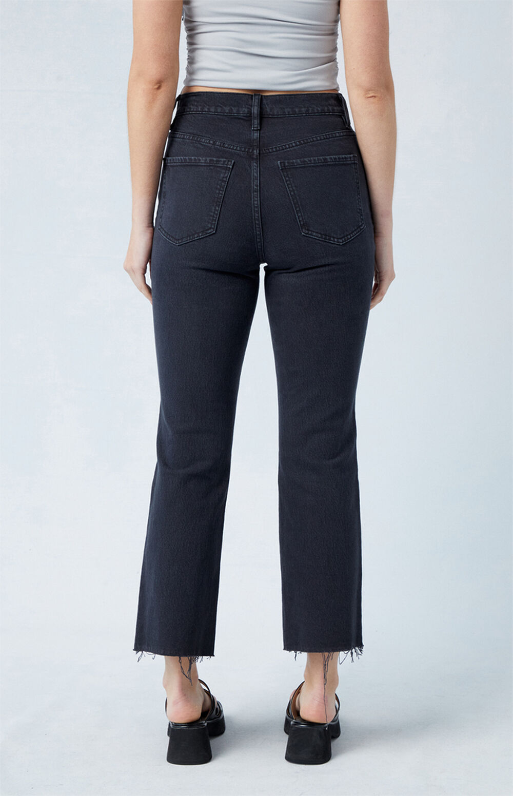 PacSun Eco Stretch Black High Waisted Cropped Bootcut Jeans | PacSun