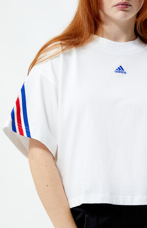 adidas White Future Icons 3-Stripes T-Shirt | Pacsun