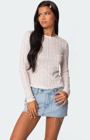 Edikted Emery Printed Pointelle Top | PacSun