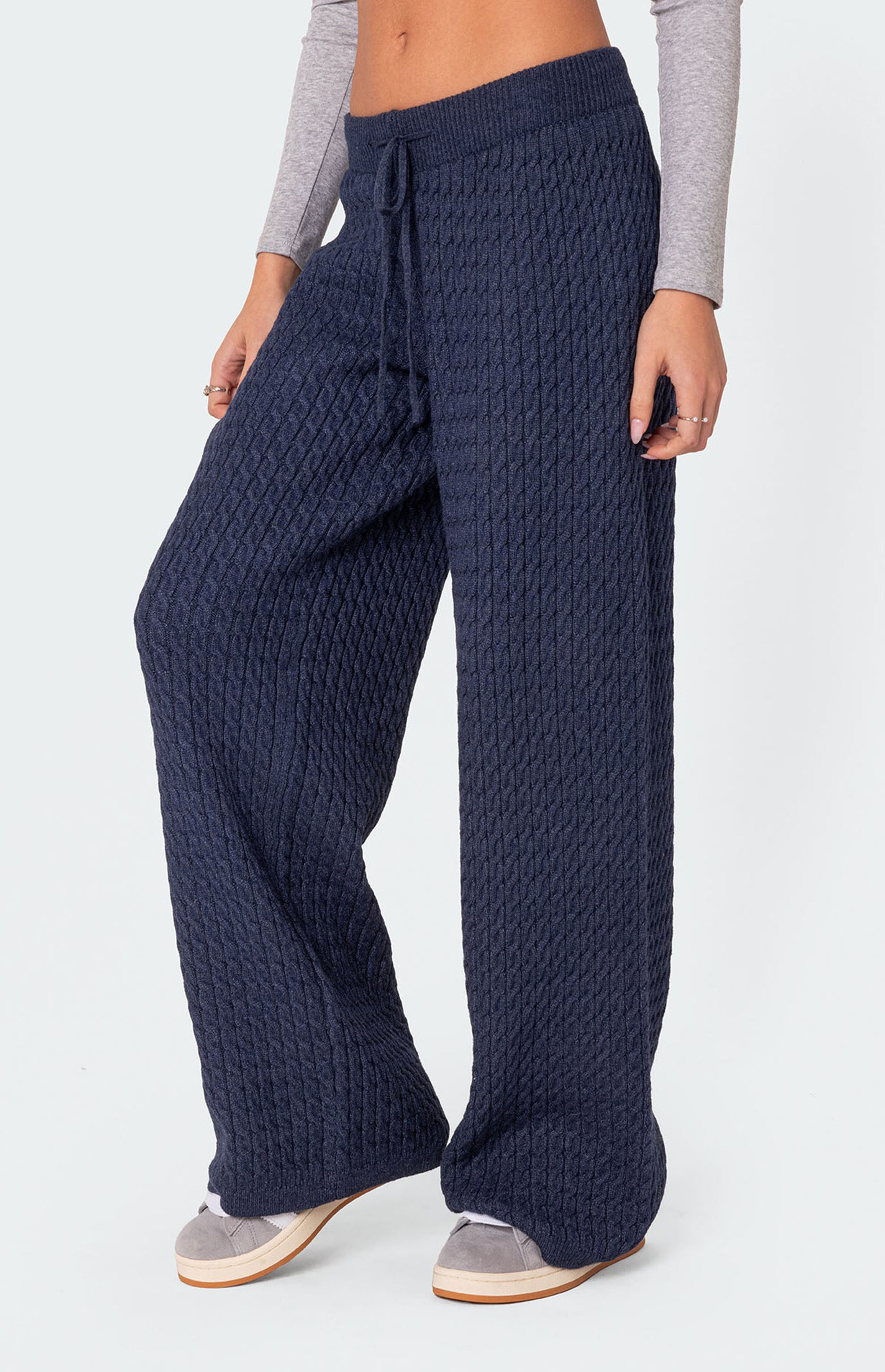 Edikted Portia Relaxed Cable Knit Pants | PacSun