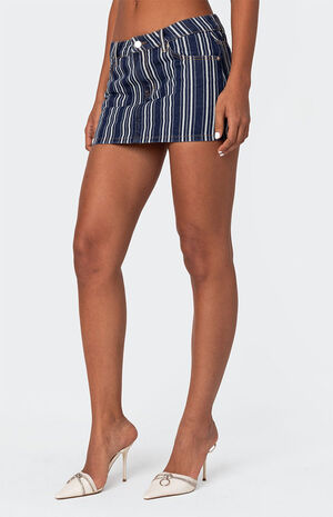 Edikted Inez Striped Denim Mini Skirt | PacSun