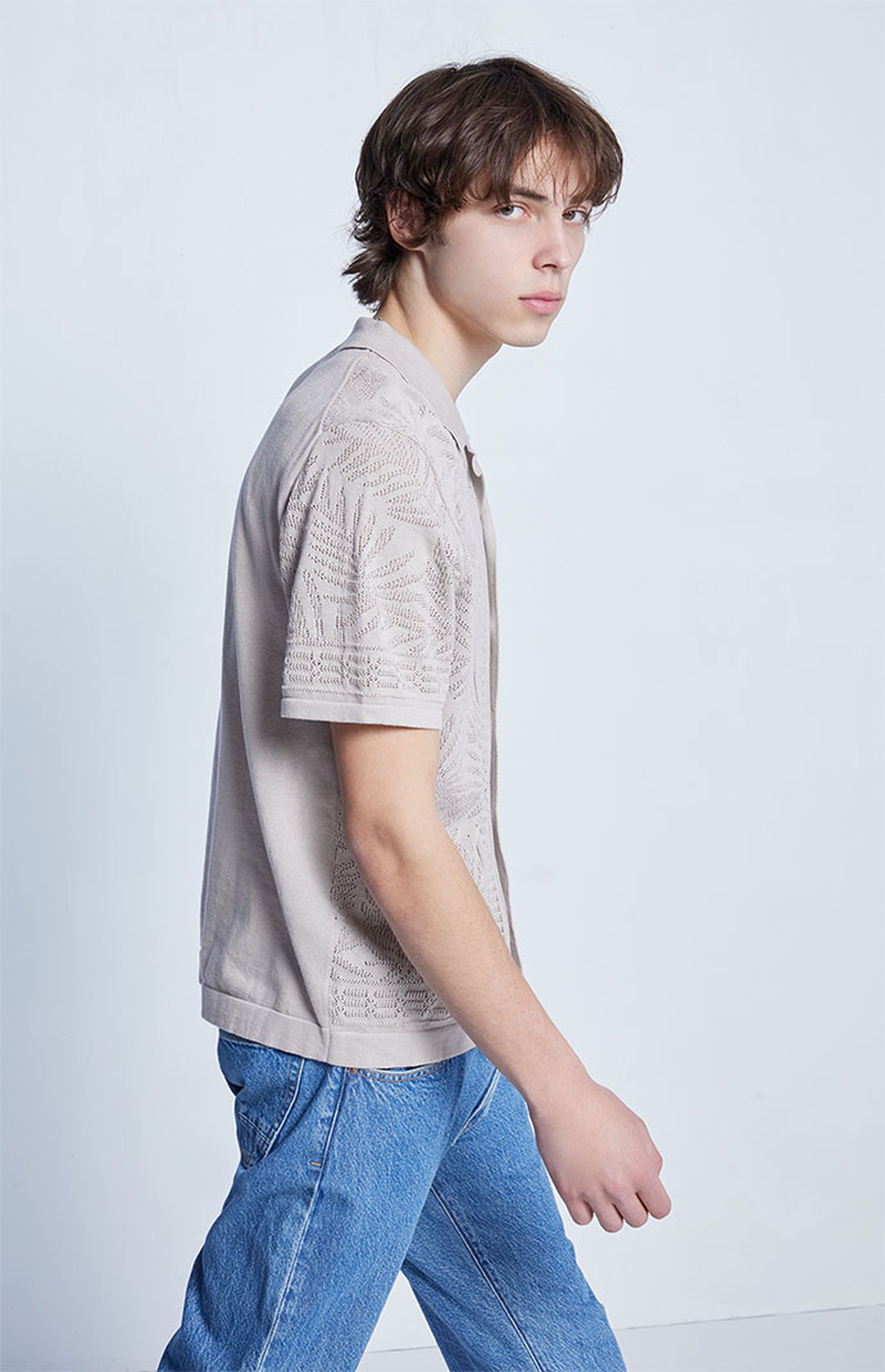 Pacsun Open Knit Pattern Woven Shirt | Pacsun