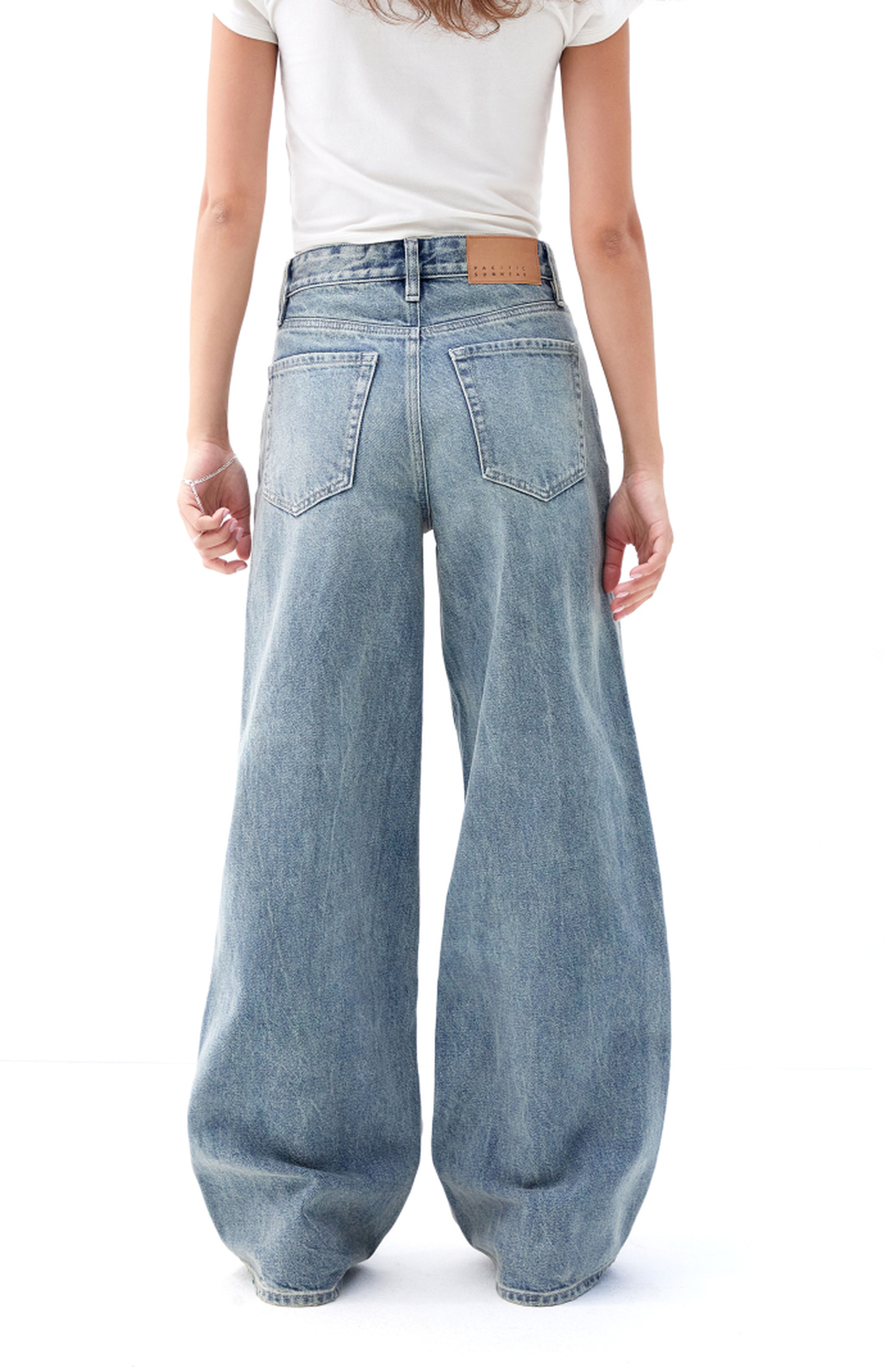 Pacsun Jessie Medium Indigo High Waisted Baggy Jeans | PacSun