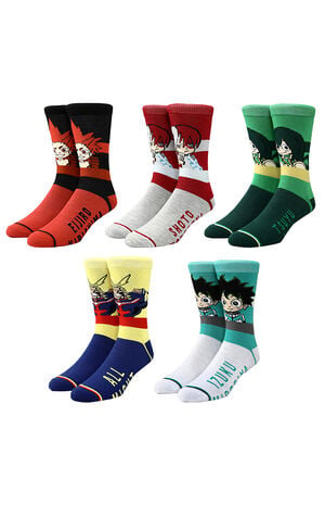 5 Pack My Hero Academia Crew Socks | PacSun
