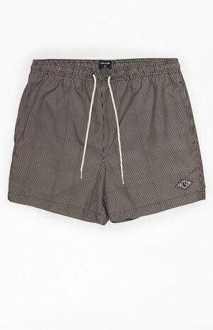 Pacsun Recycled Neutral Mini Stripe 15" Swim Trunks | PacSun