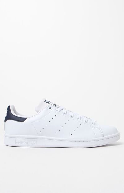 adidas Stan Smith White & Blue Shoes | Pacsun