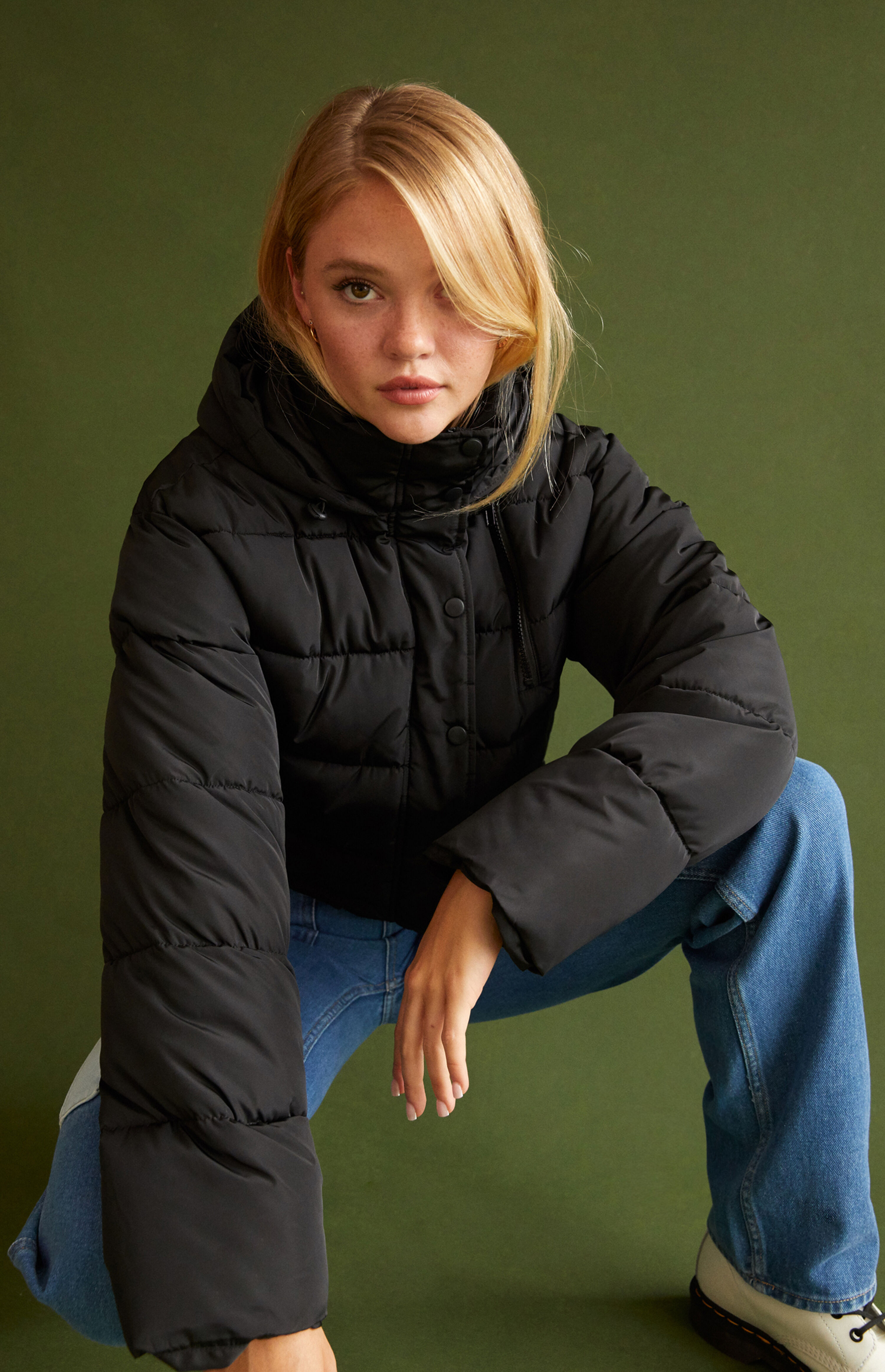 Pacsun Black Hooded Puffer Jacket | PacSun