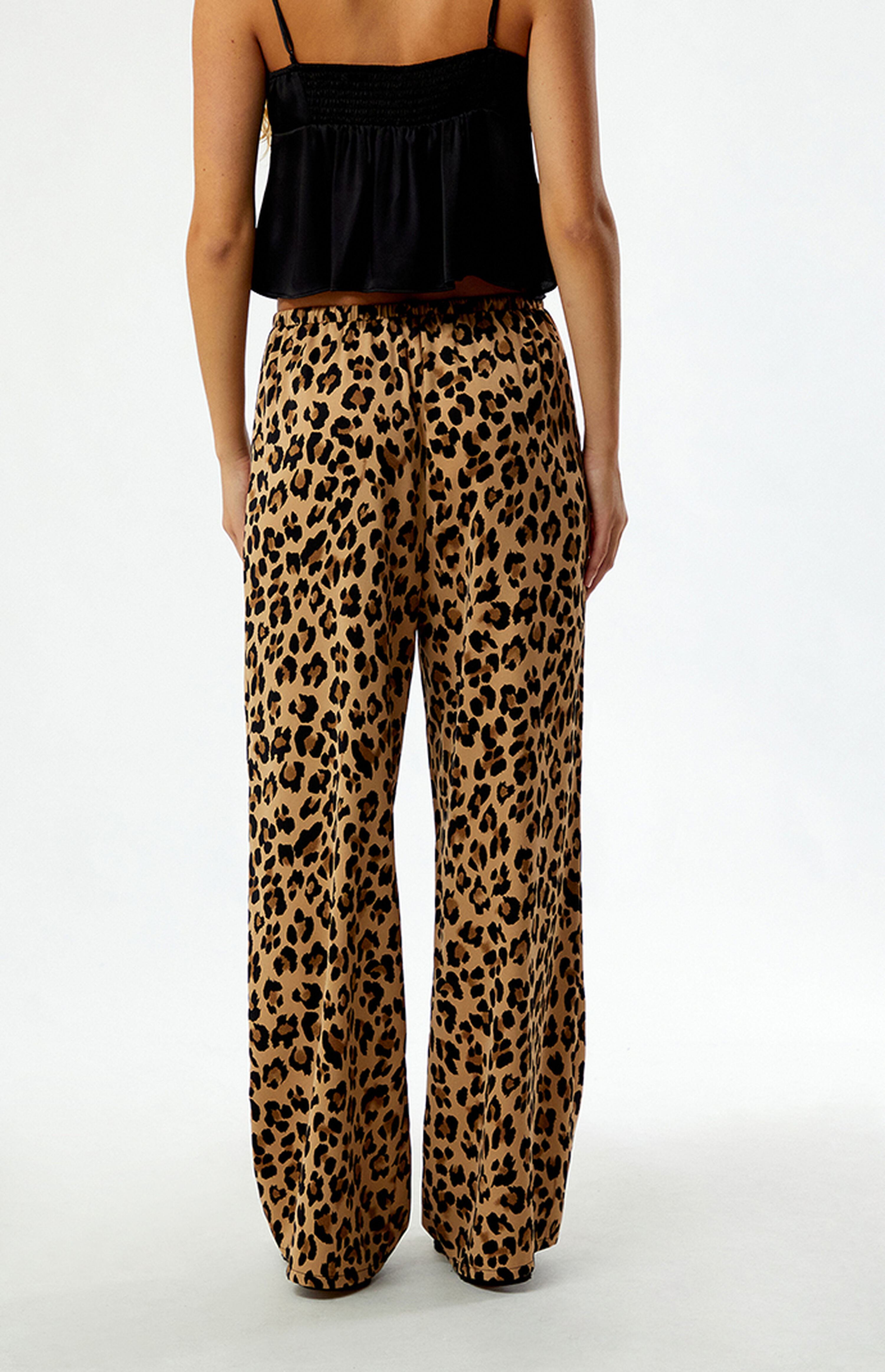 Pacsun Leopard Pull-On Wide Leg Pants | PacSun